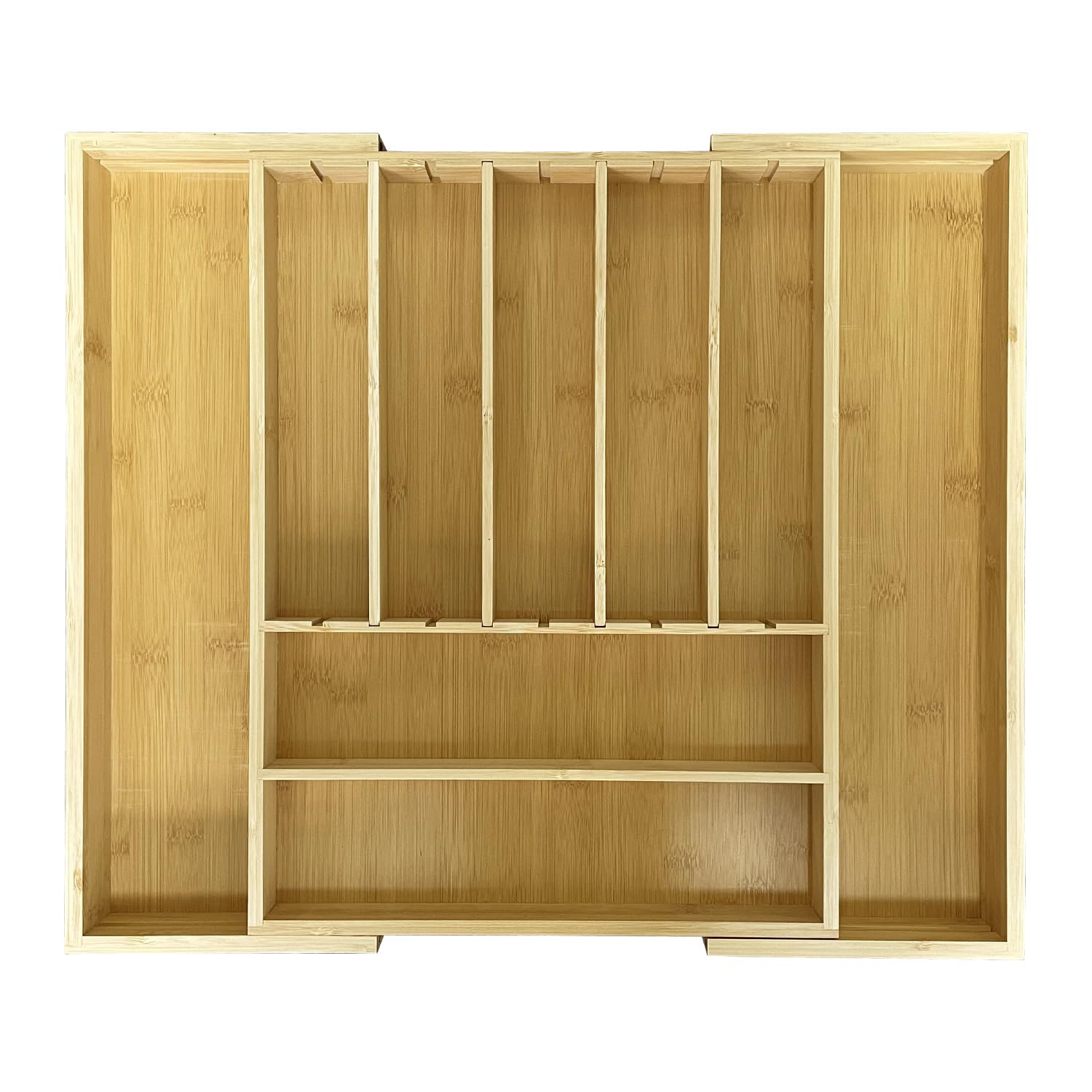 One Allium Way Bamboo Silverware Drawer Organizer Extra Large Kitchen ...