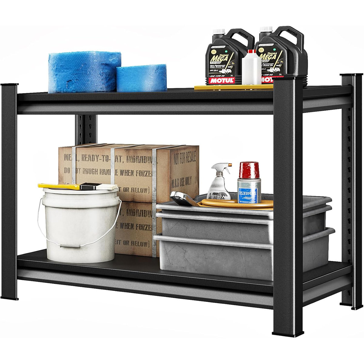 WFX Utility™ Heavy Duty 2-Tier Metal Garage Shelving Unit With 960LBS ...