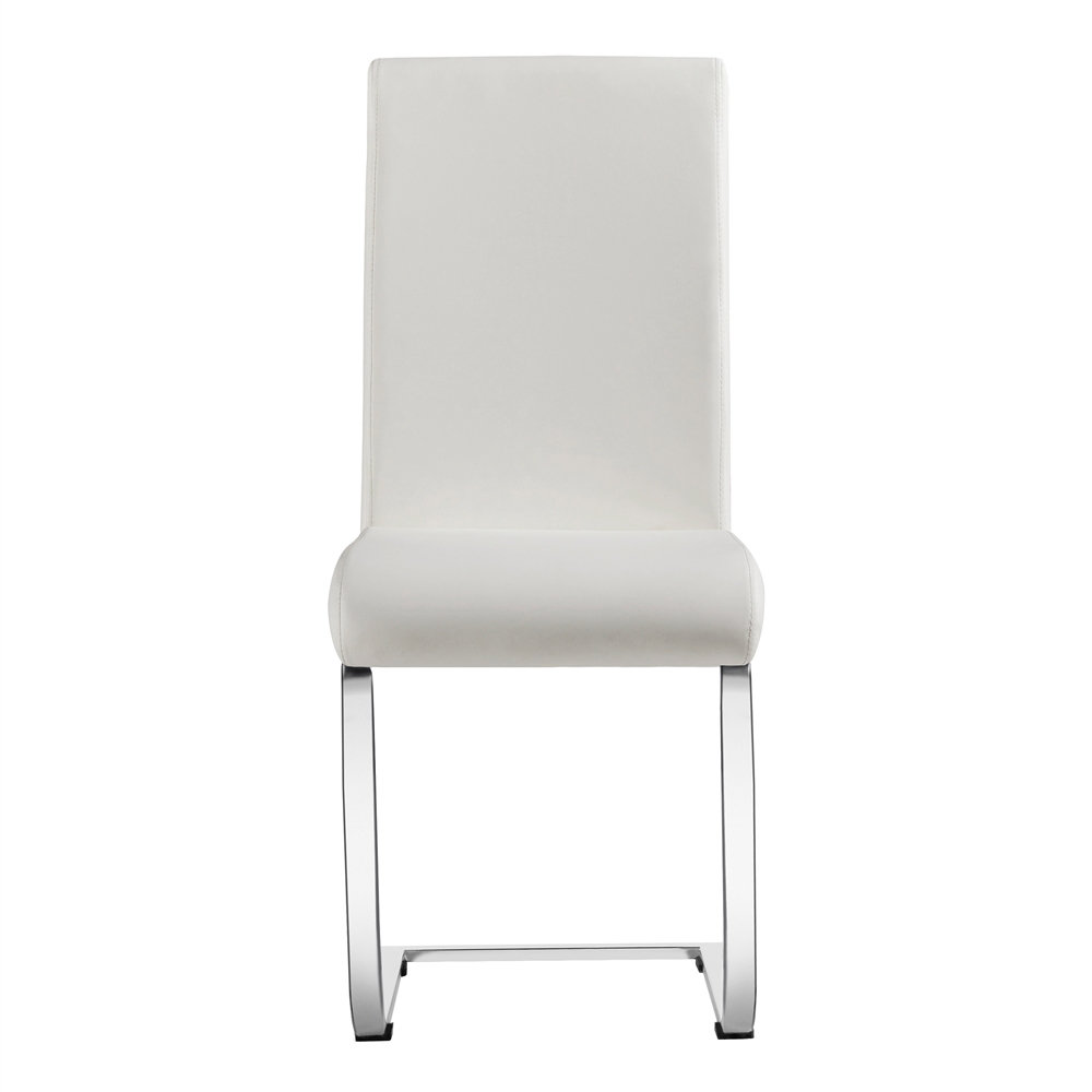 Yaheetech Faux Leather Dining Chairs with Chrome Legs High Back Kitchen ...