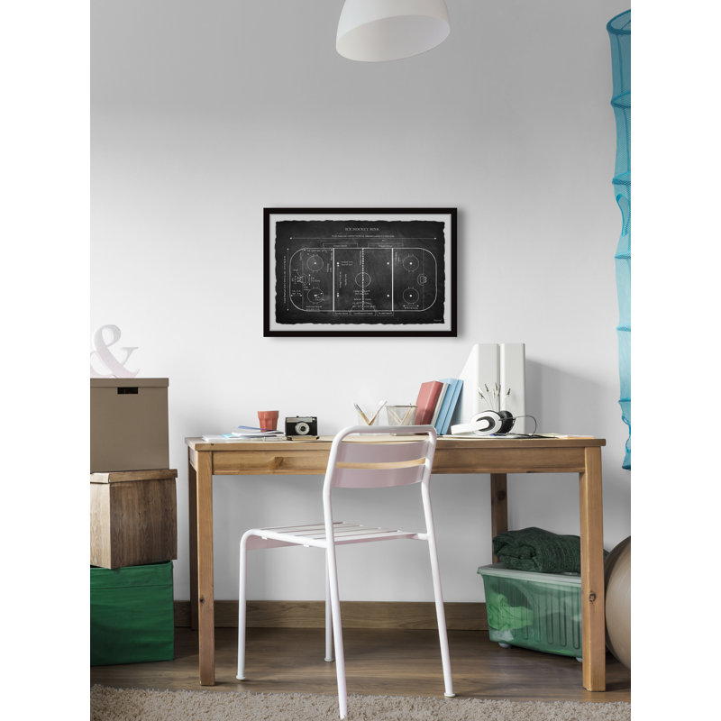 Isabelle & Max™ Hockey Rink Blueprint II Framed On Paper Print ...