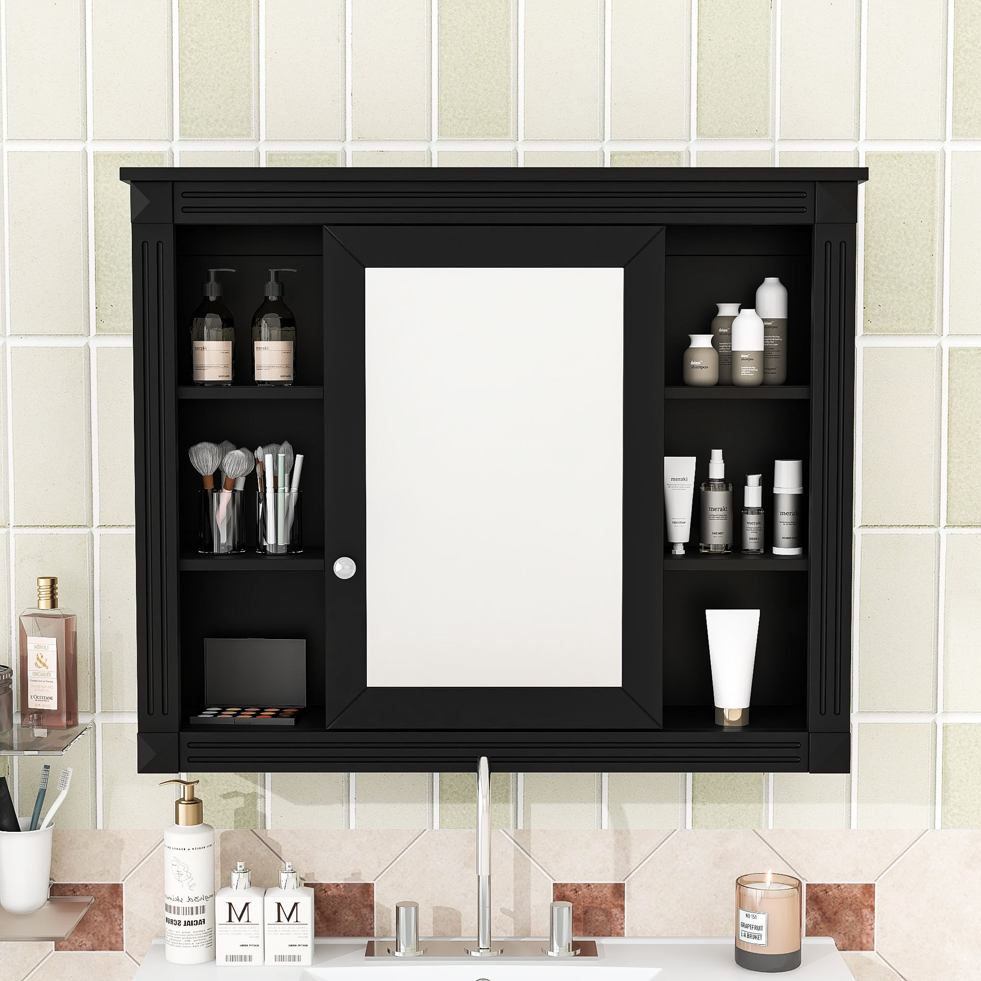 Winston Porter Yanali Modern Wall Mounted Bathroom Cabinet with Mirror ...