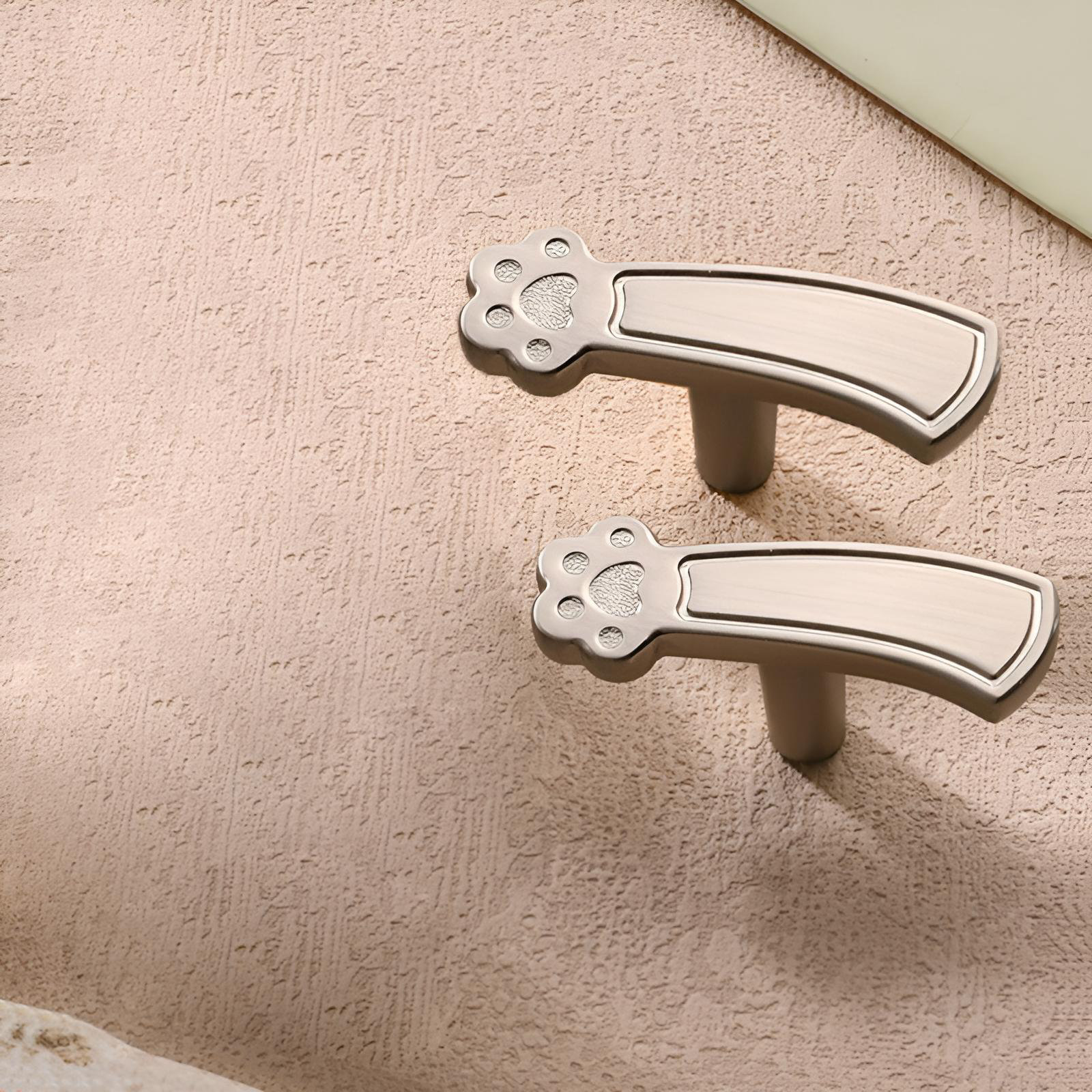 Infinitee Green Cute Cat Paw Print Handle, Screw Installation - Wayfair ...