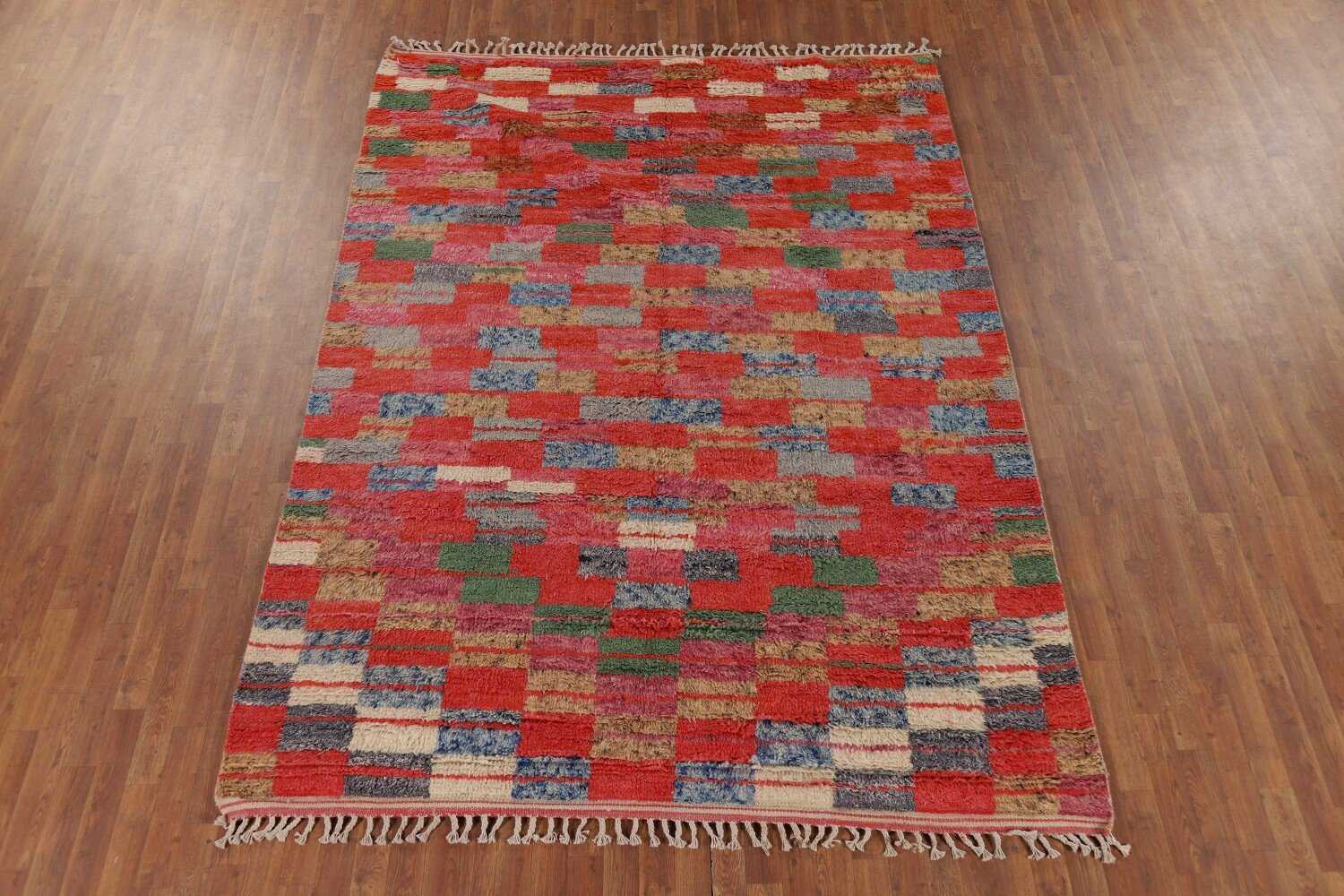 Isabelline Checkered Wool Moroccan Living Room Rug 7x10 | Wayfair