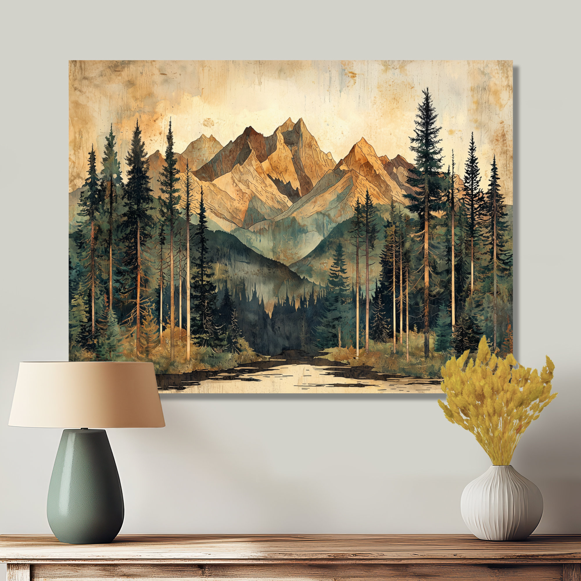 Millwood Pines Giovonie Mountain Treescape Mountain Layers II ...