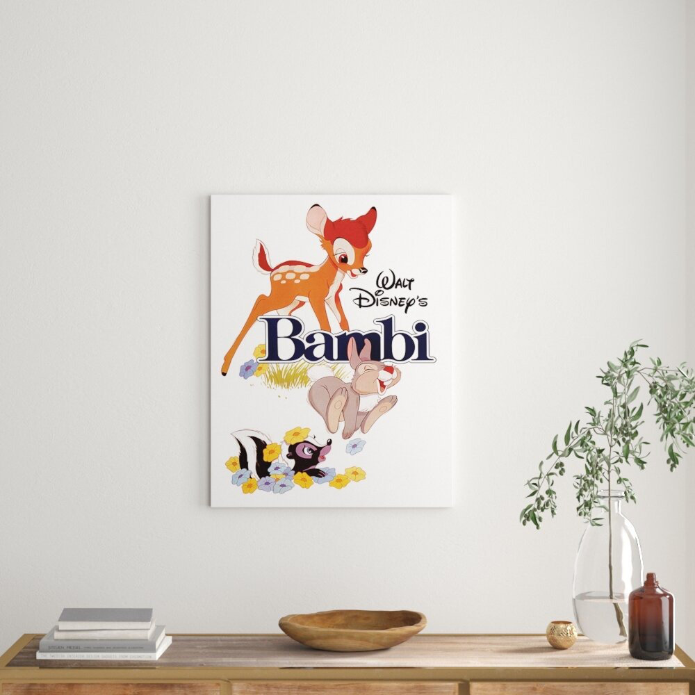 Disney Bambi - White Vintage Advertisement on Canvas | Wayfair.co.uk