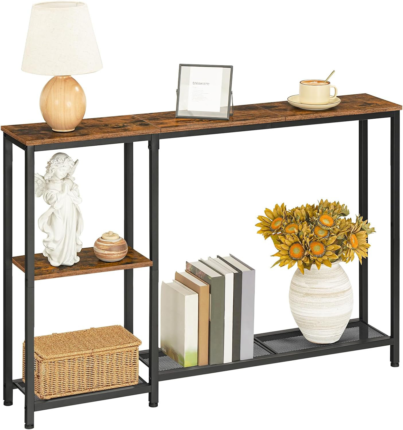AGROTECH AVS 44.9" Long Sofa Table with Storage Shelves, Skinny Behind ...
