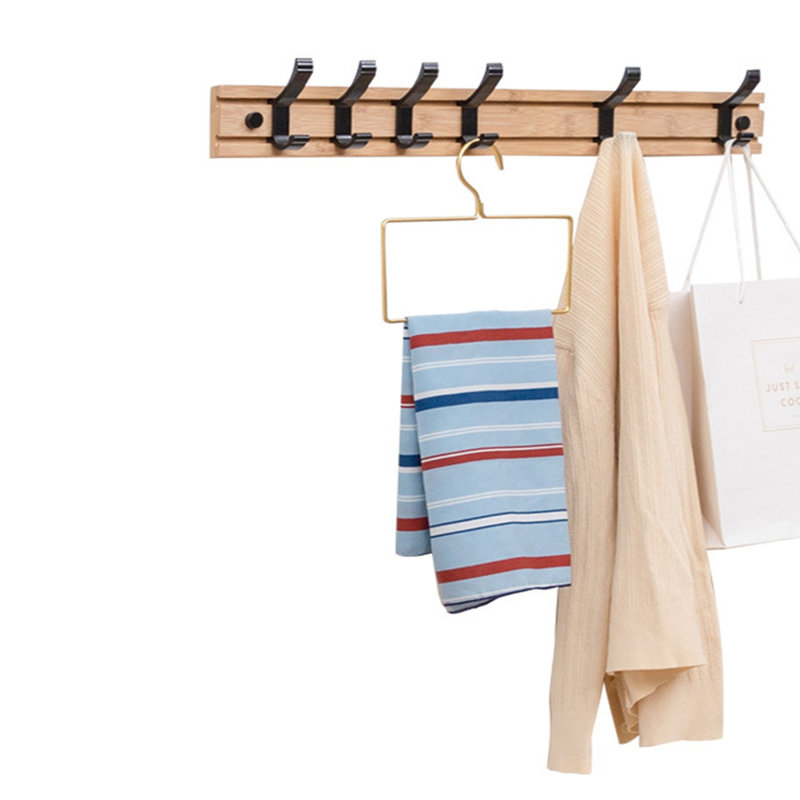 Millwood Pines Shafeen Solid Wood 6 - Hook Wall Mounted Coat Rack ...