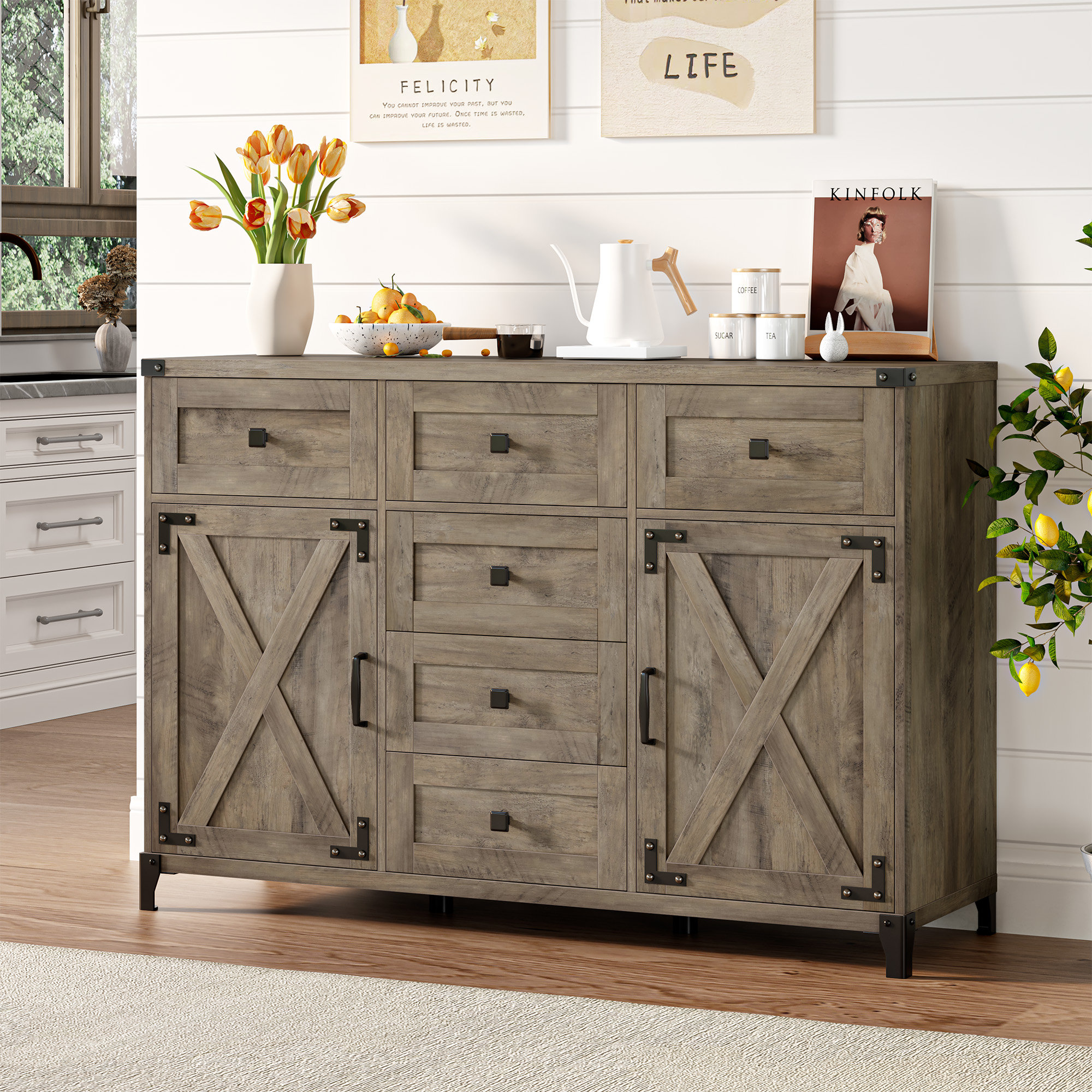 Laurel Foundry Modern Farmhouse® Rolston 53.7'' Sideboard with 6 ...