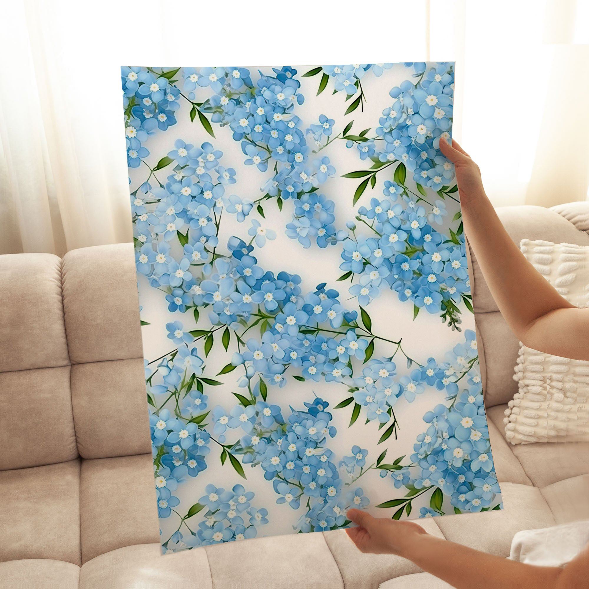 Winston Porter Floral Blue Flower Floral Cottagecore Pattern V Cottage ...