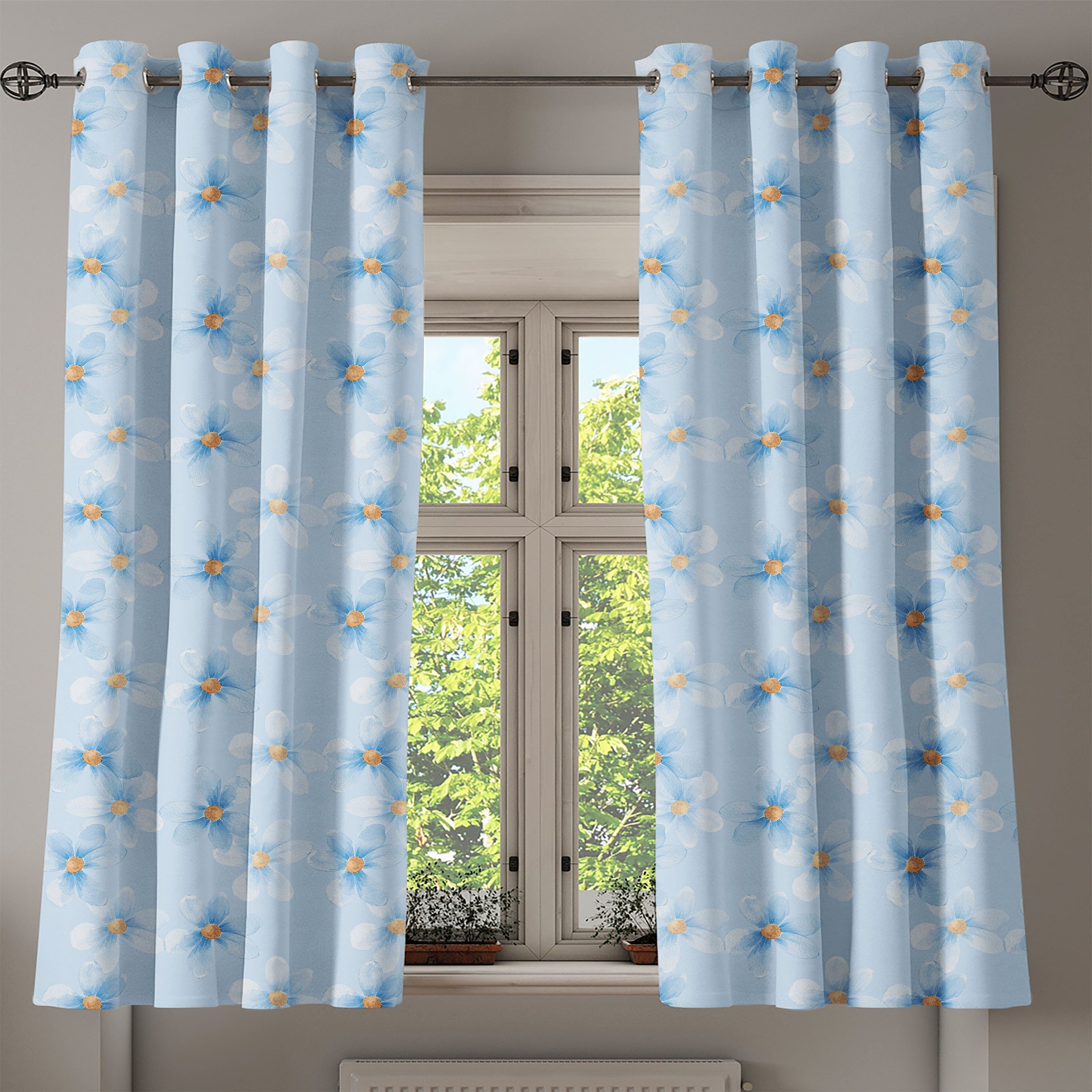 Ophelia & Co. Spring Grommet Curtain Daisy Pattern Romantic Print Soft ...