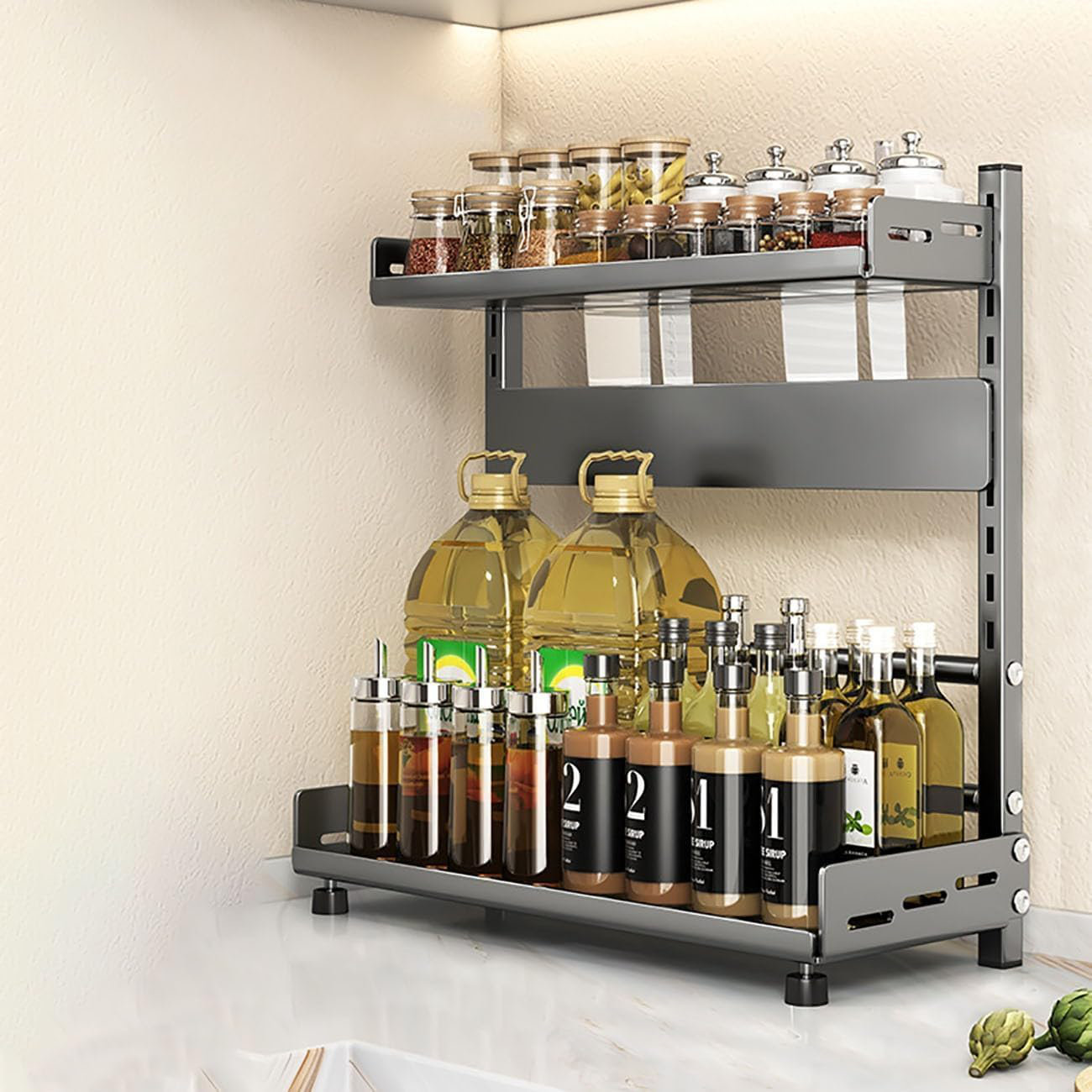 Mint Pantry® 2-Tier Height-Adjustable Spice Rack Organizer, Metal ...