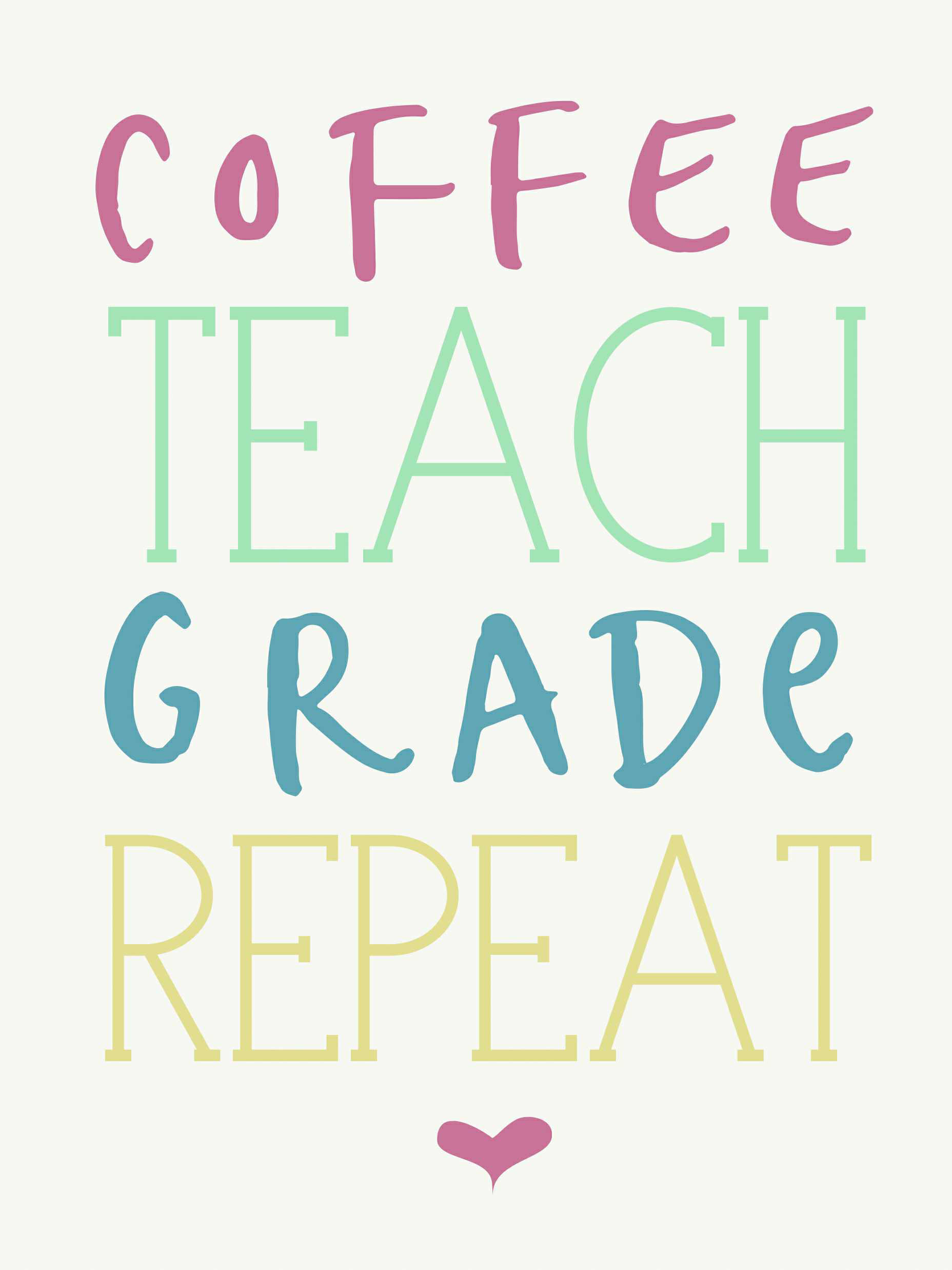 Trinx Coffee Teach Grade Repeat - Wrapped Canvas Print | Wayfair