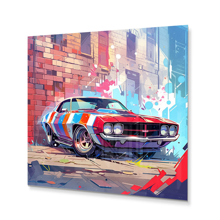 Winston Porter Graffiti Muscle Car I On Metal Print | Wayfair