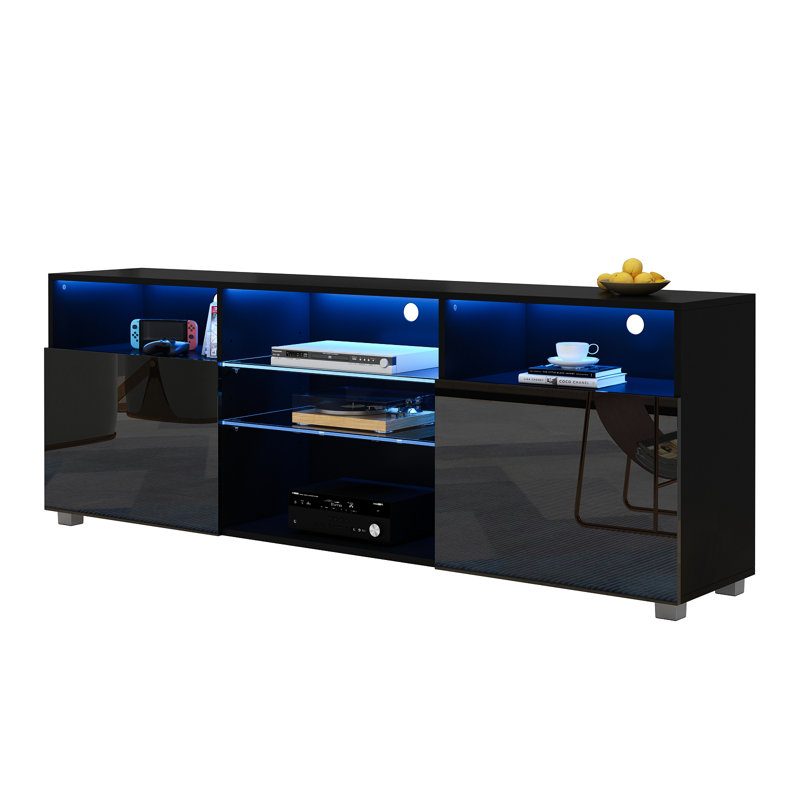 Orren Ellis LED TV Stand, Modern TV Stand With LED Lights And High ...