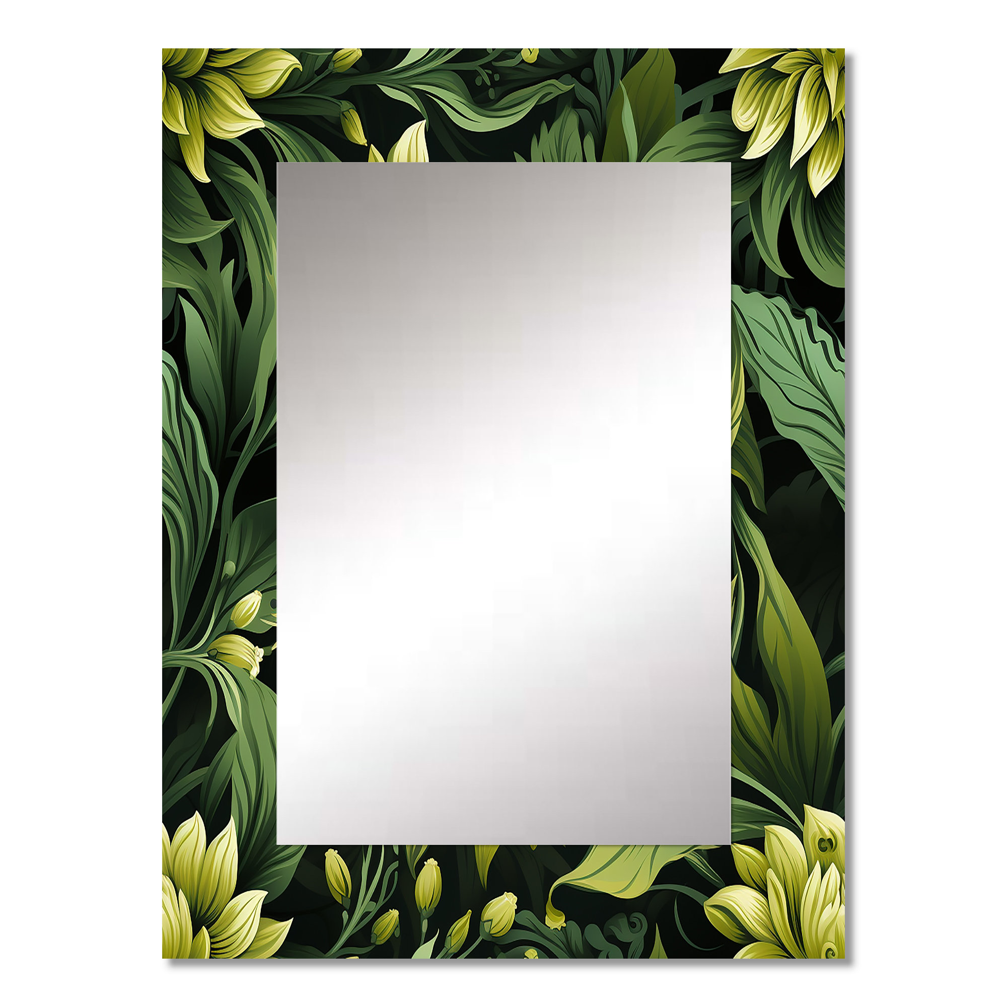 East Urban Home Hayato Tropical Green Jungle Damask - tropical Wall ...