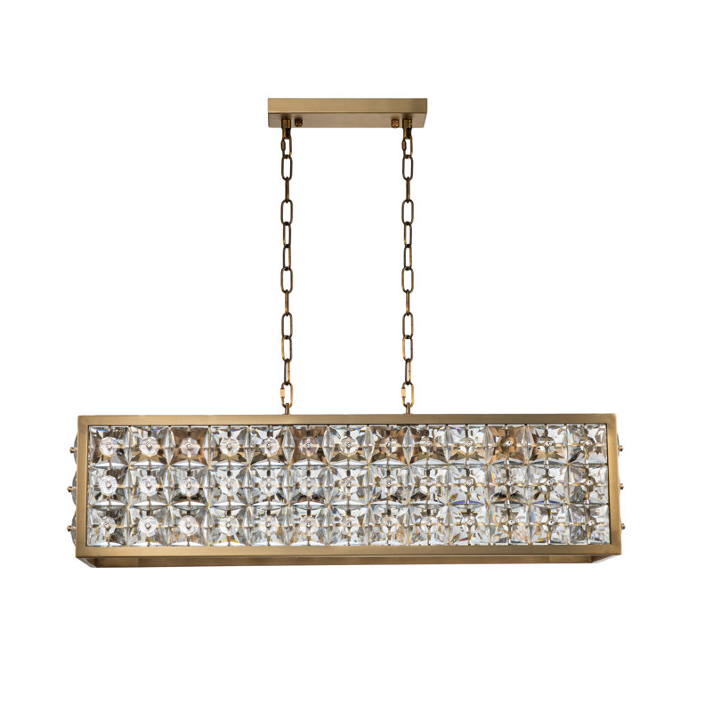 Mercer41 Adeline Mid-Century Modern Gold Faceted Crystal Linear ...