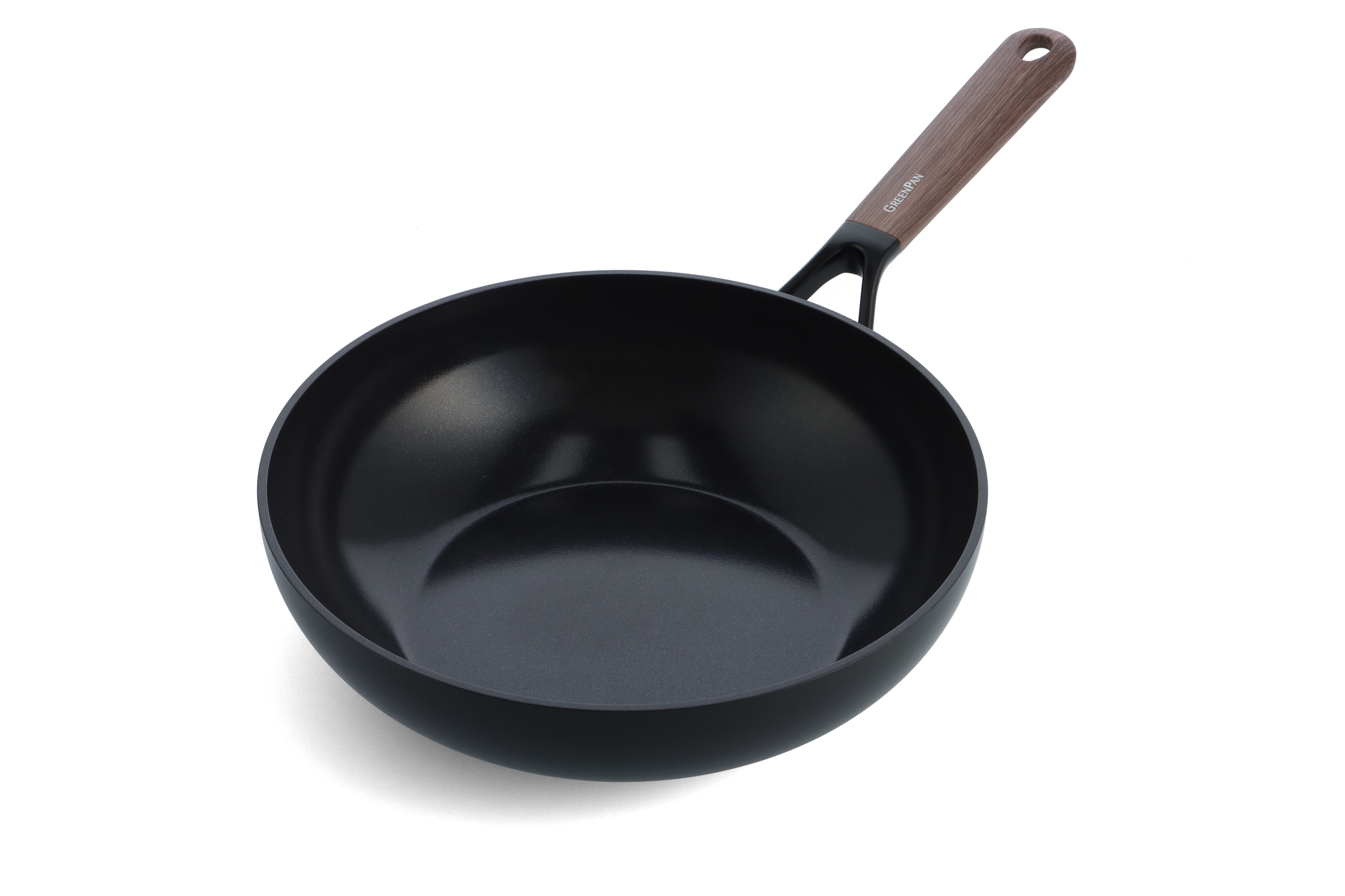 GreenPan Eco Smartsape 28cm Non Stick Wok with Light Wood Patterned ...
