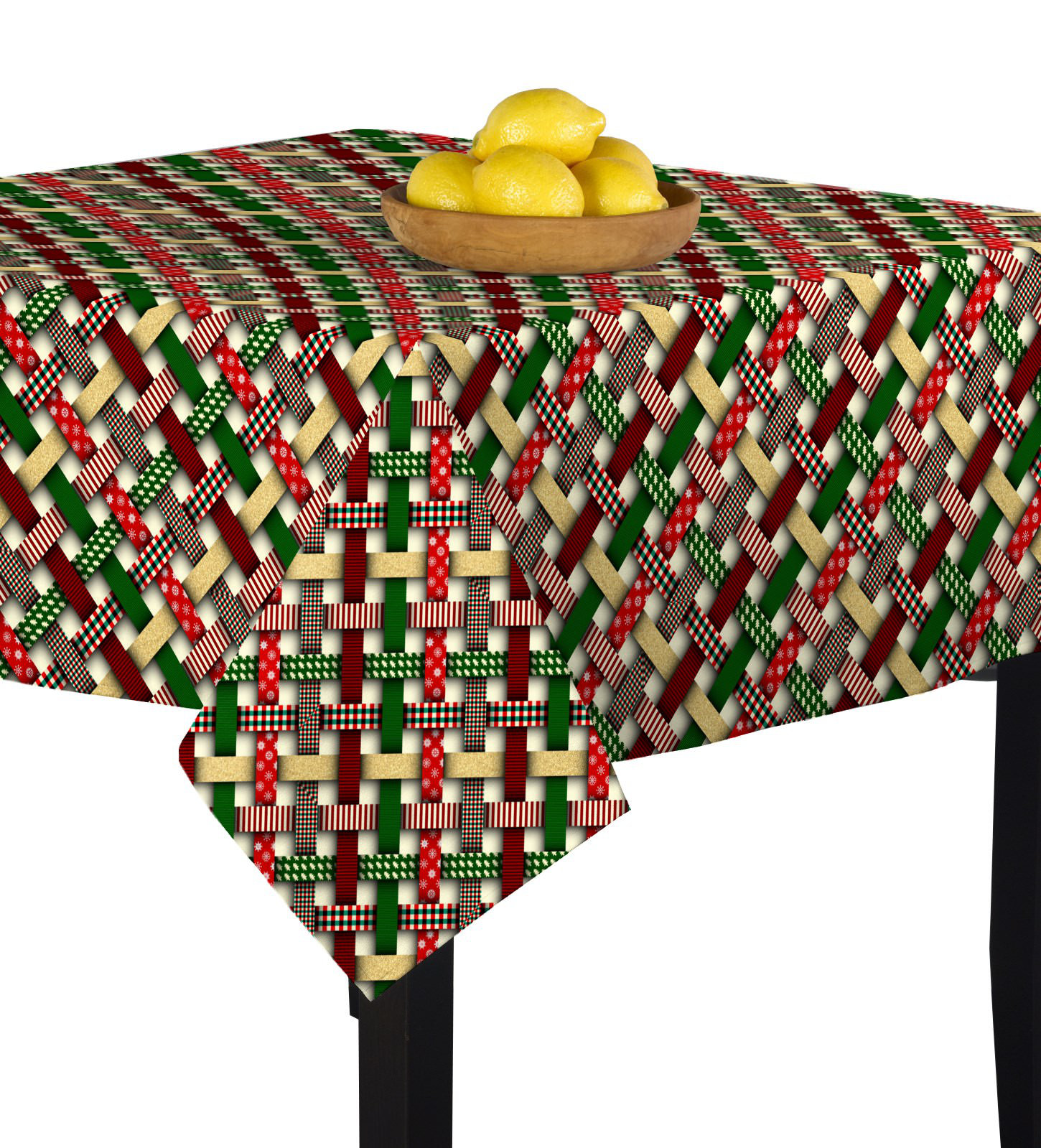 The Holiday Aisle® Mccoy Christmas Ribbons Tablecloth | Wayfair