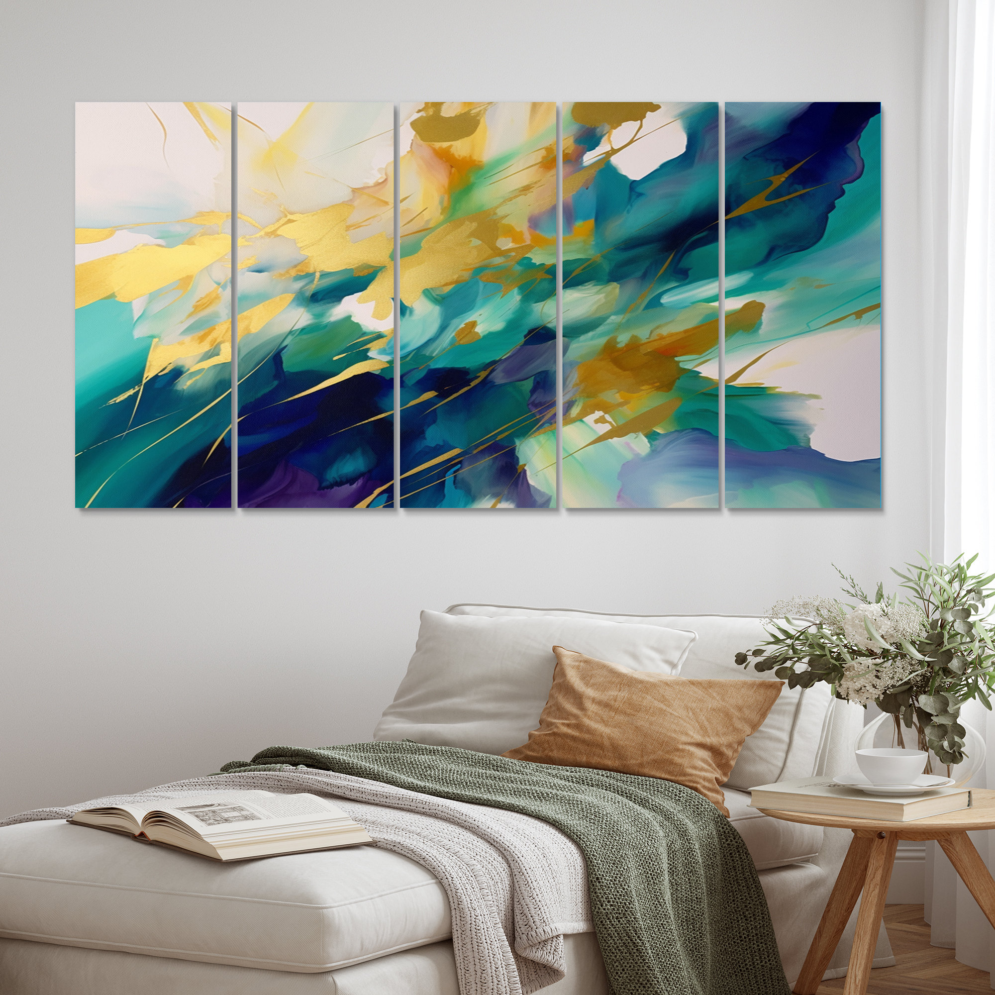 Ivy Bronx Gold Order In Complexity II - Abstract Shapes Canvas Print ...