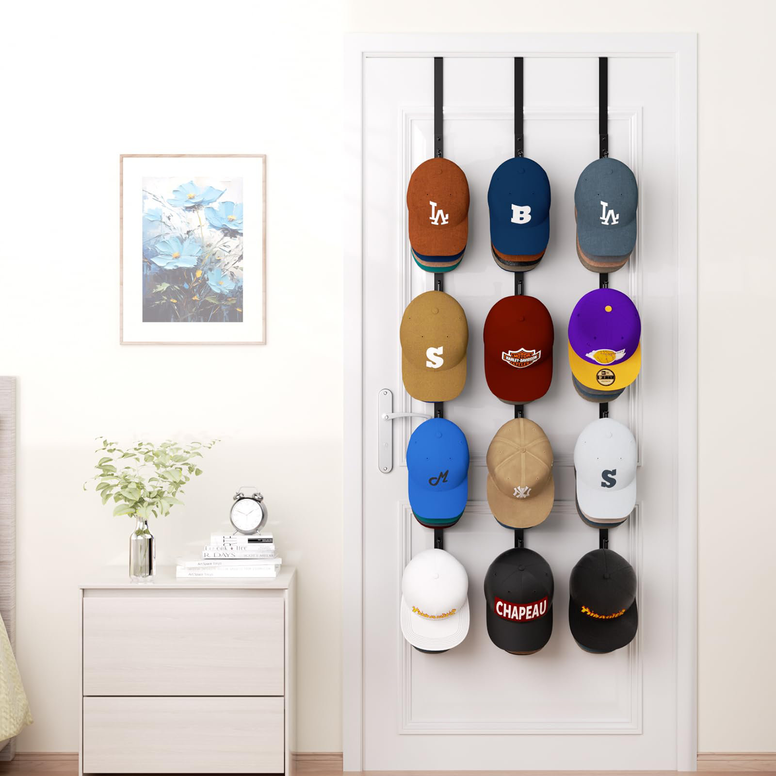 Ivy Bronx Over Door Hat Rack - 3 Packs Hat Organizer With 12 Hooks ...