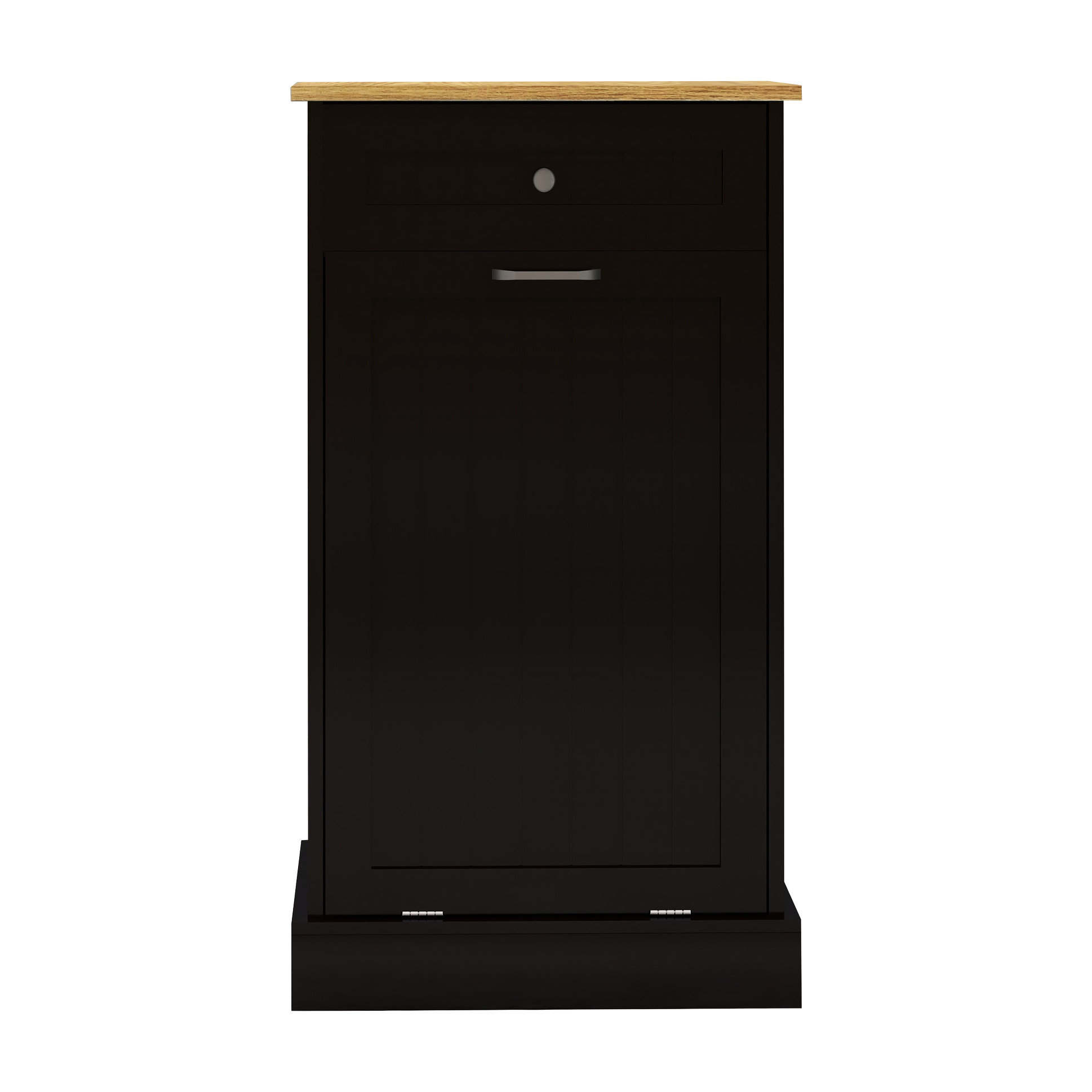 Latitude Run® Coated One Drawer One Black Kitchen Trash Cabinet, Can Be ...