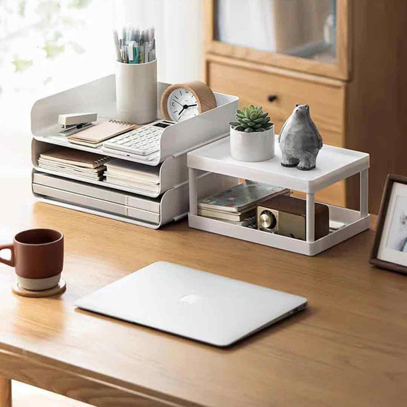 Rebrilliant Stackable Paper Trays 4 Pack, Desk Letter Tray Set with 4 ...