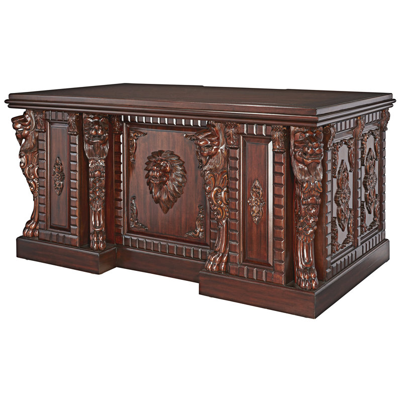 Design Toscano Lord Raffles Lion 63" Executive Desk | Wayfair