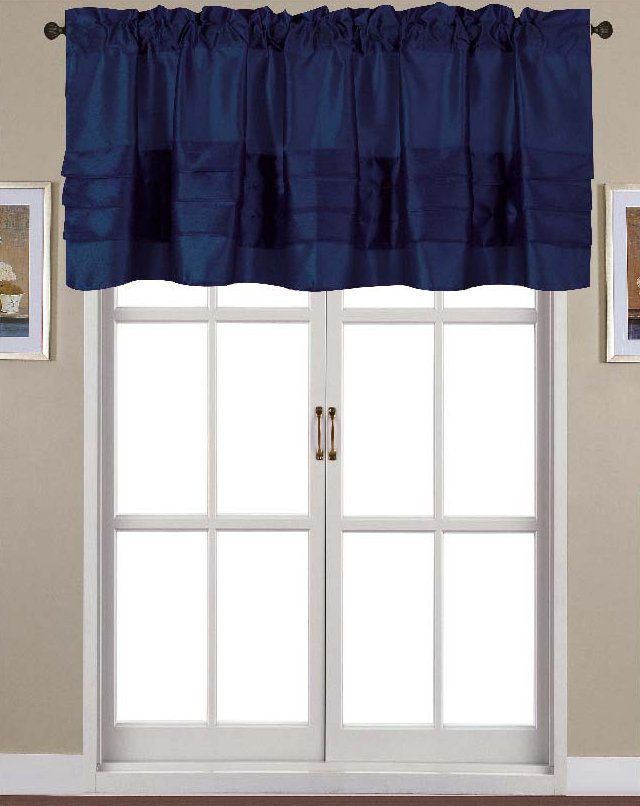 Charlton Home® Stolz Solid Color Tailored 54" Pleated Window Valance ...