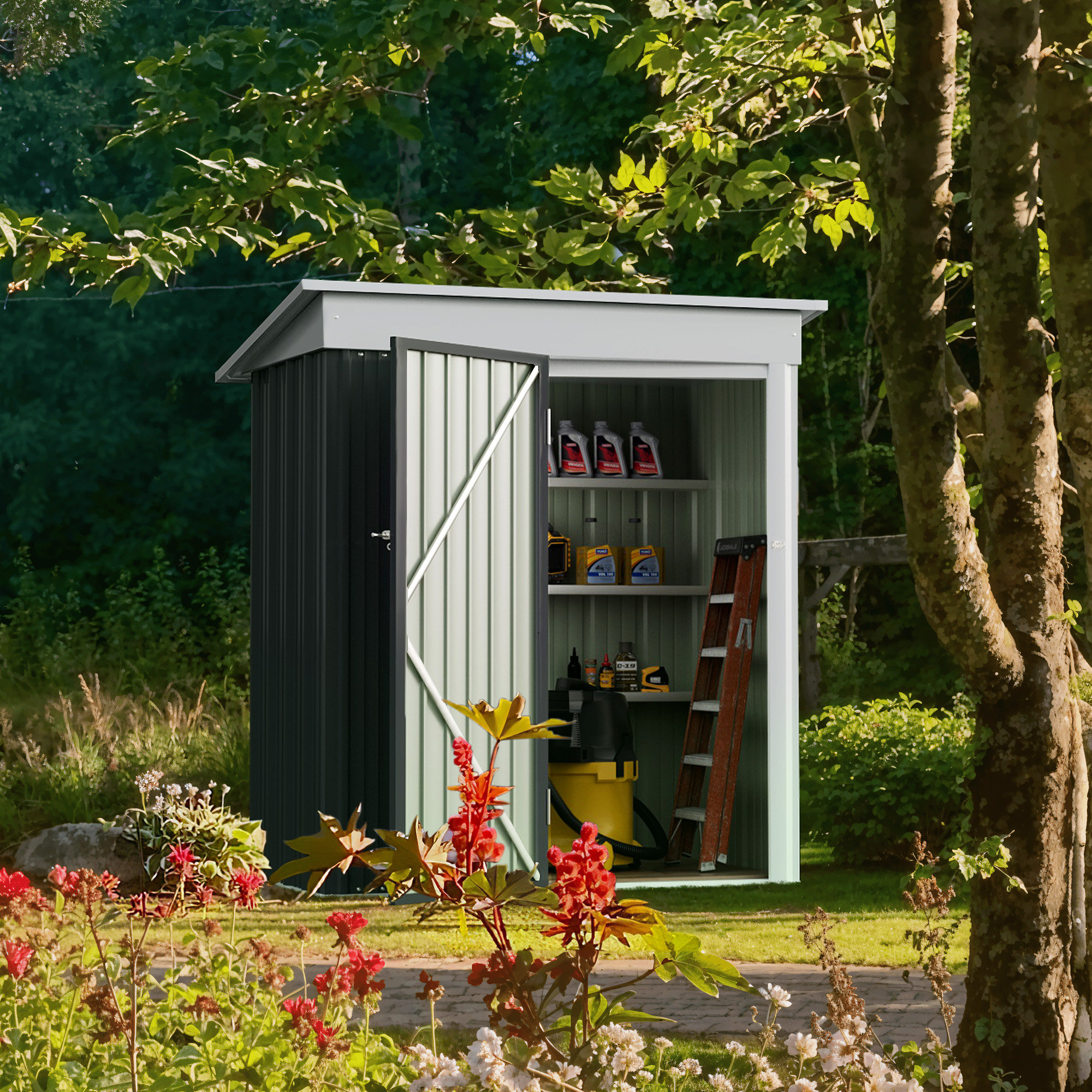 GUNJI 5 ft. W x 3 ft. D Metal Storage Shed & Reviews - Wayfair Canada