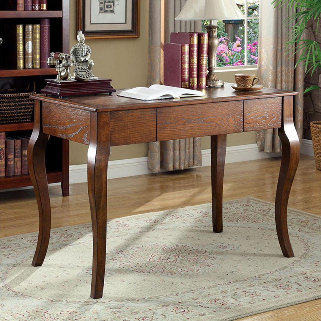 Bloomsbury Market 43.31"Nut-brown Rectangular Solid Wood desks | Wayfair