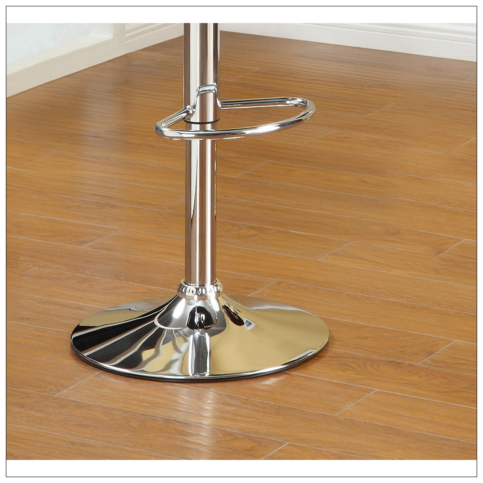 Orren Ellis Black Faux Leather Stool Adjustable Height Chairs Set Of 2 ...