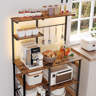 Ivy Bronx Bakers Rack With Power Outlet And LED Light, 6-Tier Microwave ...
