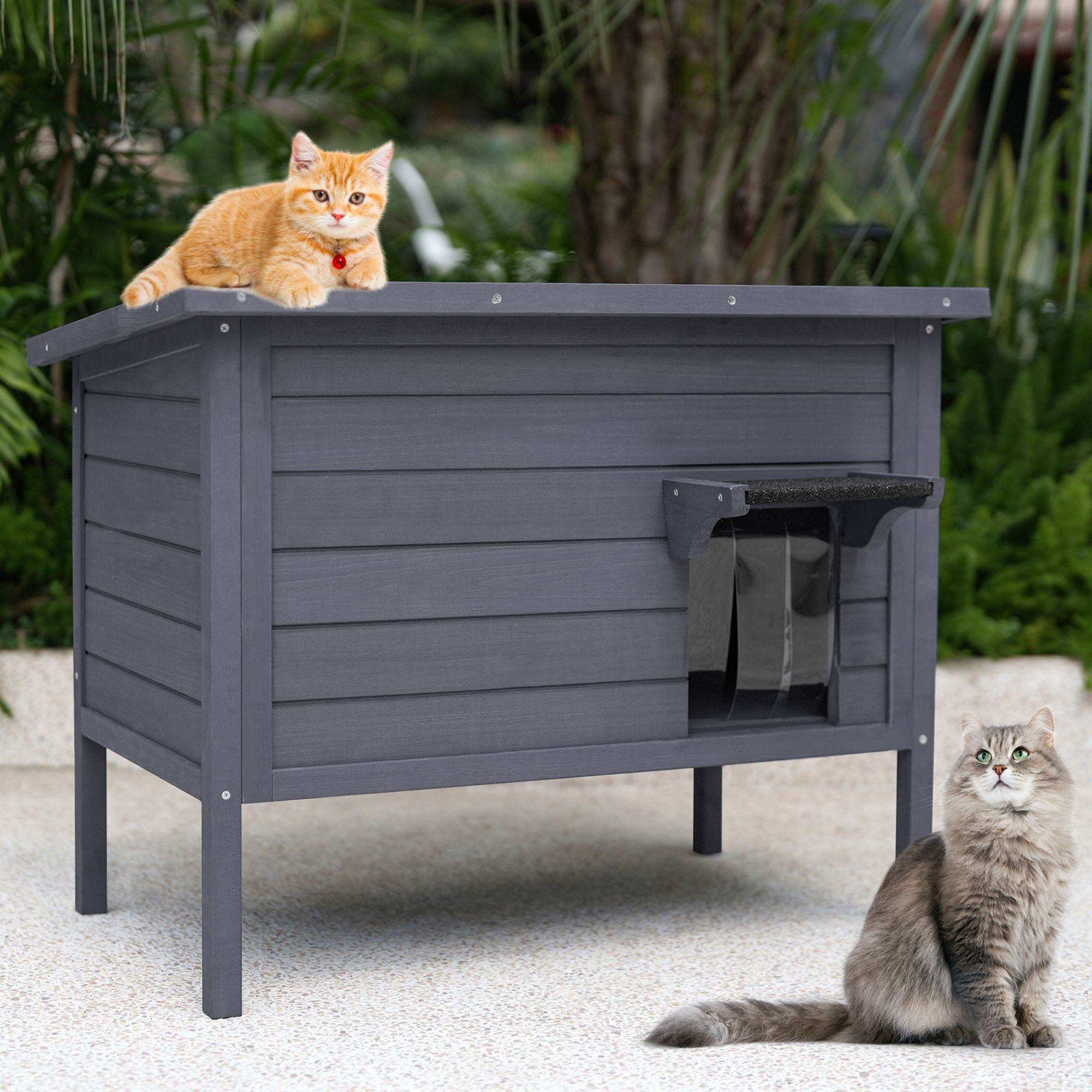 Tucker Murphy Pet™ Outdoor Insulated Cat House Waterproof Feral Cat ...