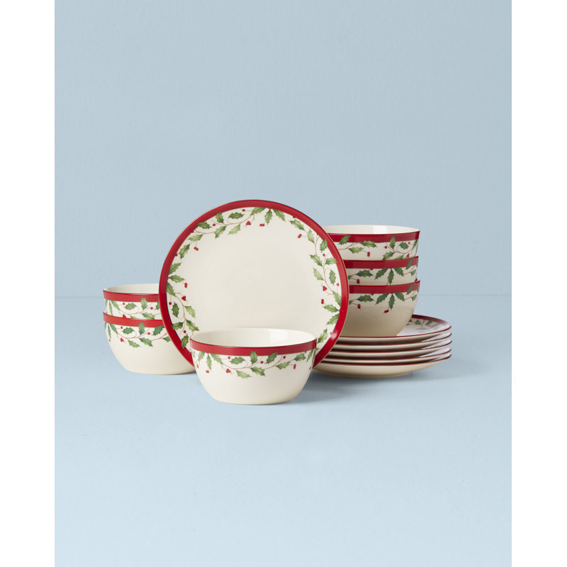 Lenox Holiday 12Pc Dessert Set | Birch Lane