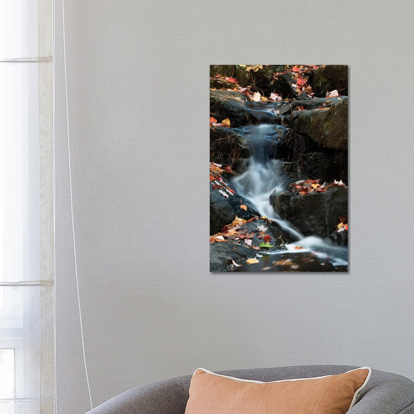 Alpen Home USA, Maine. Autumn Leaves Along Small Waterfall On Duck ...
