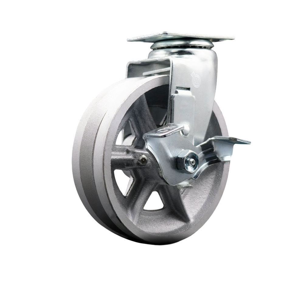 Service Caster V-Groove Semi Steel Swivel Caster with Bronze Bearing ...