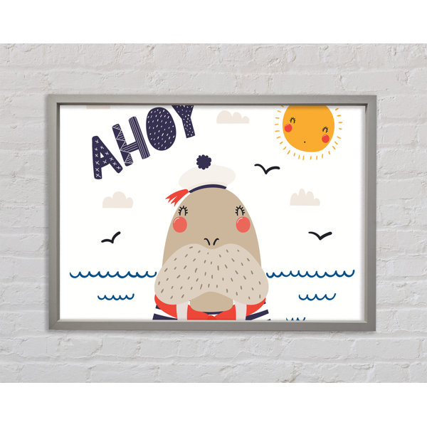Bright Star Ahoy Walrus - Single Picture Frame Print on Canvas ...