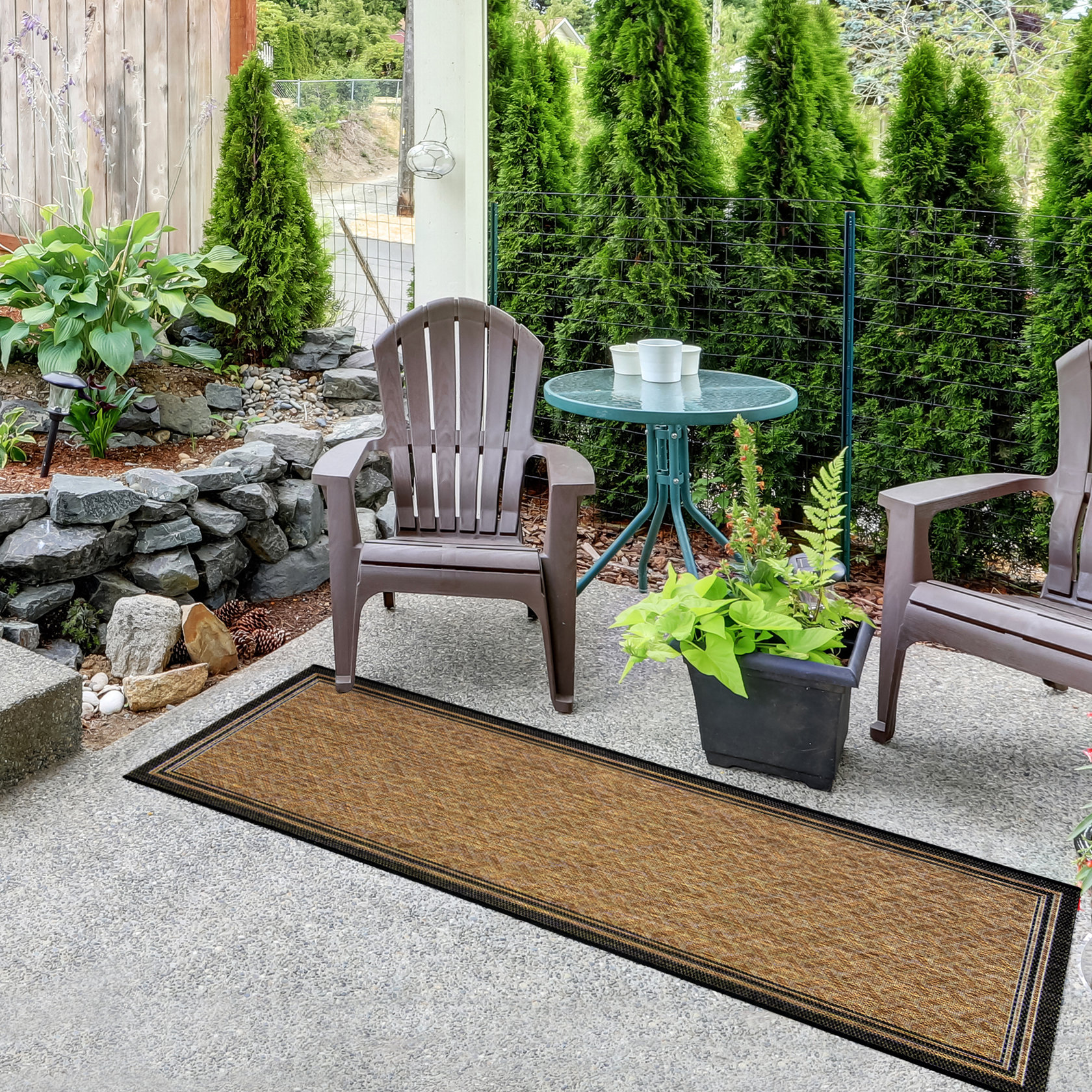 Gertmenian Paseo Soroa Chestnut Brown/ Black Modern Border Flatweave ...