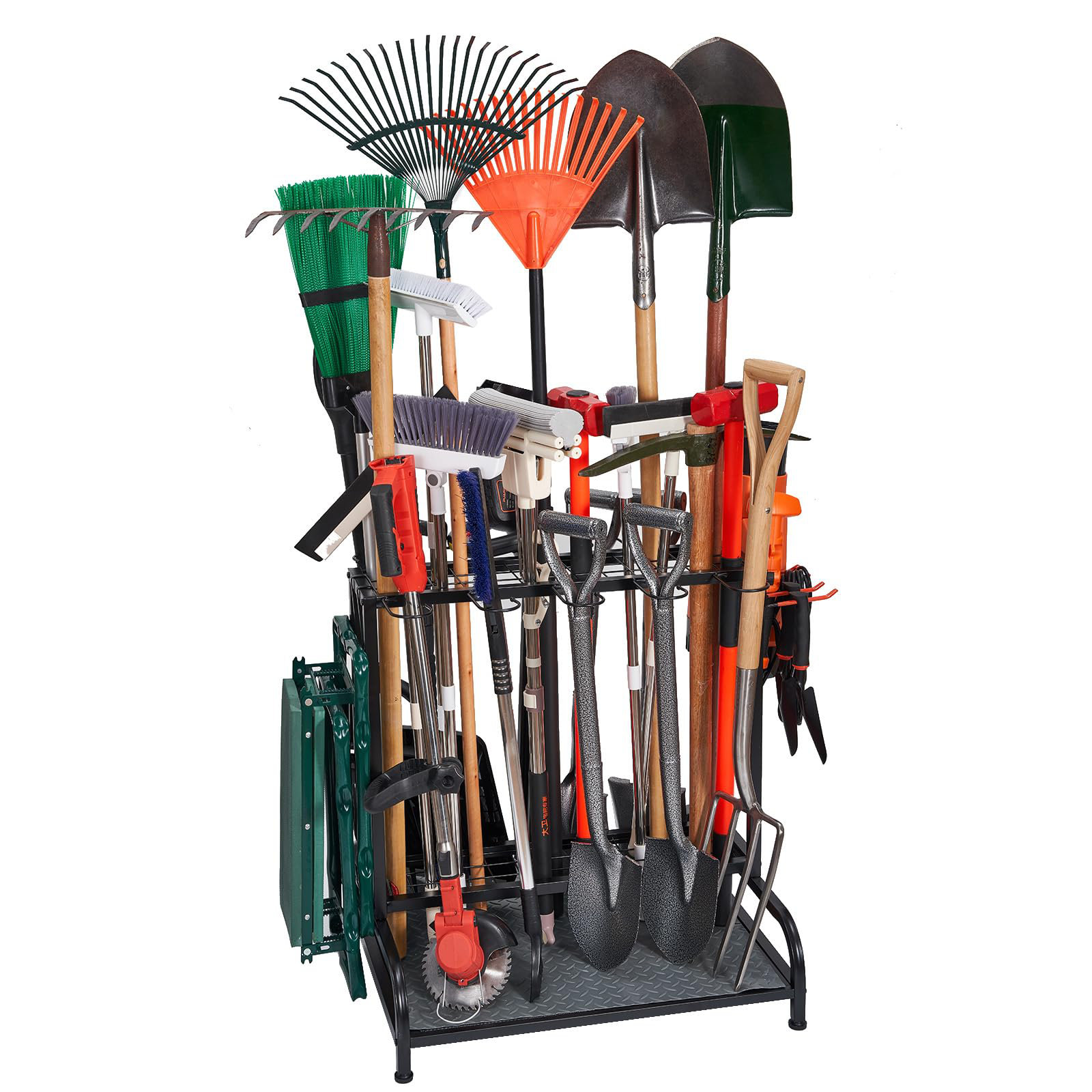 17 Stories Garden Tool Organizer, Yard Tools Rack Holds 55 Long-Handled ...