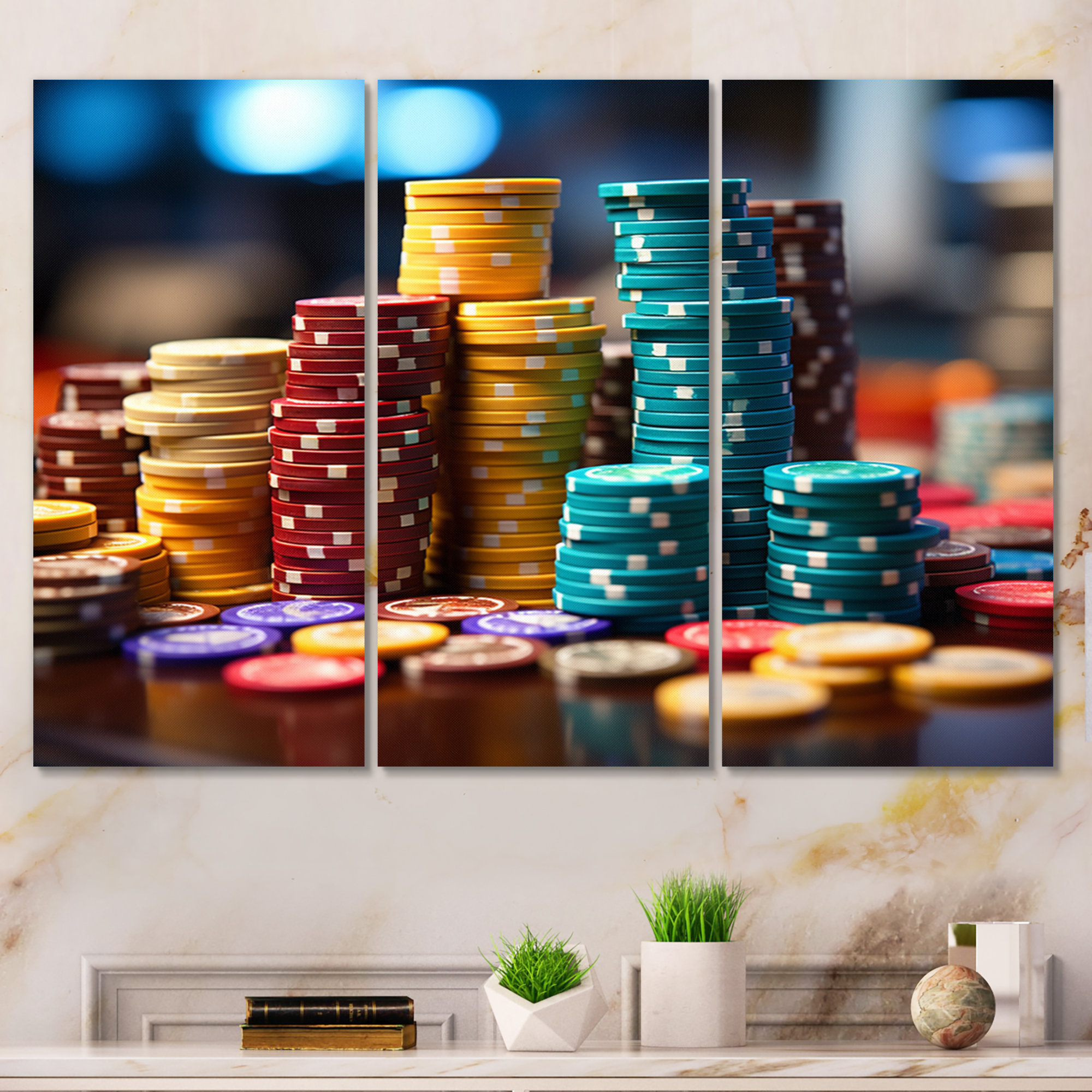 Ebern Designs Casino Royale Poker Chips I - Casino & Games Wall Art ...