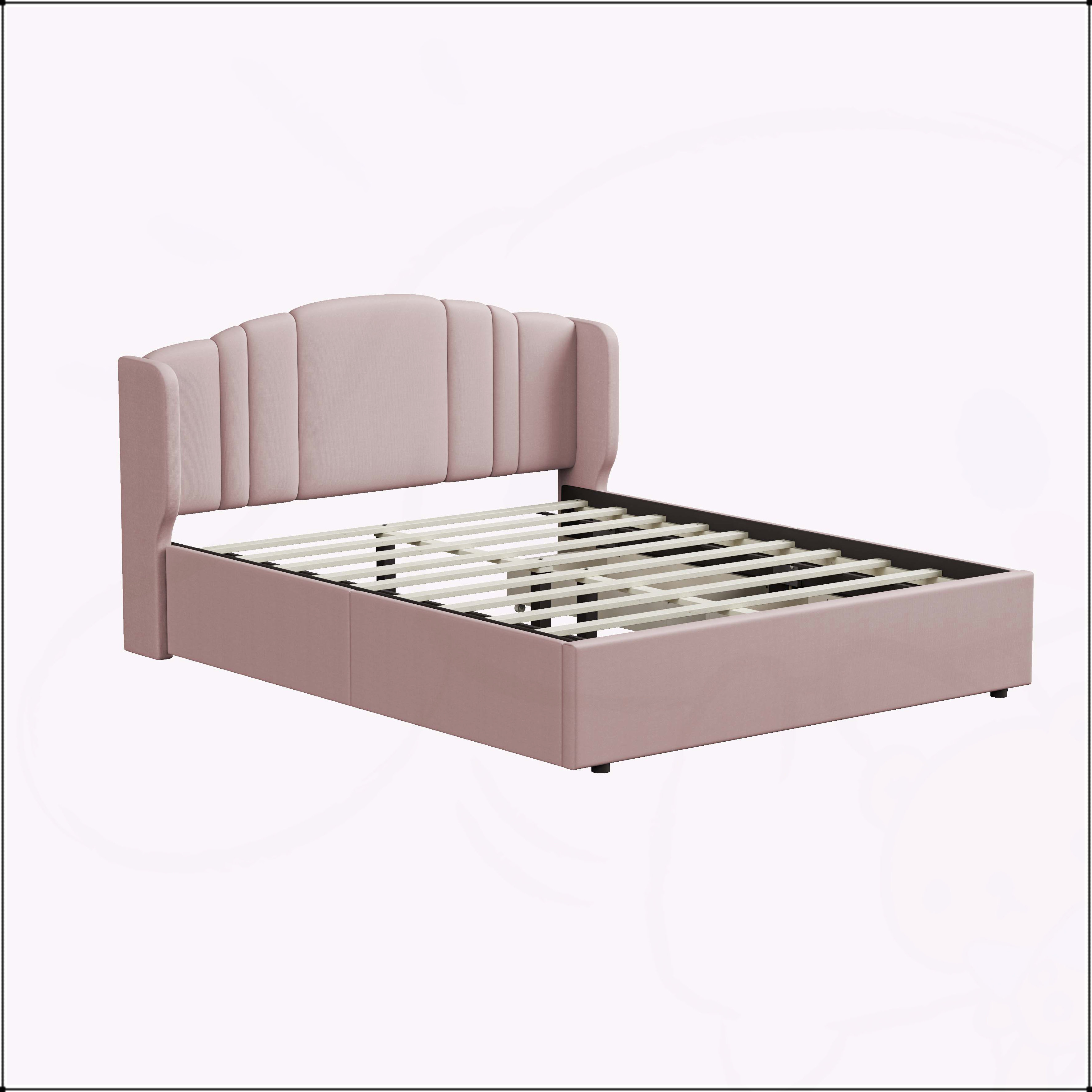 Mercer41 Luxurious Upholstered Platform Bed with Extra Storage and ...