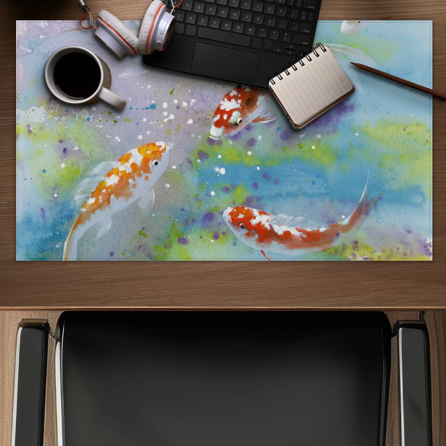 Begin Edition International Inc. Four koi fish swimming - 14.00"x24.25 ...