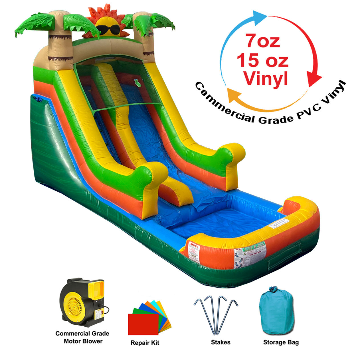 Jingo Jump 13' H x 20' L Inflatable Tropical Water Slide & Reviews ...