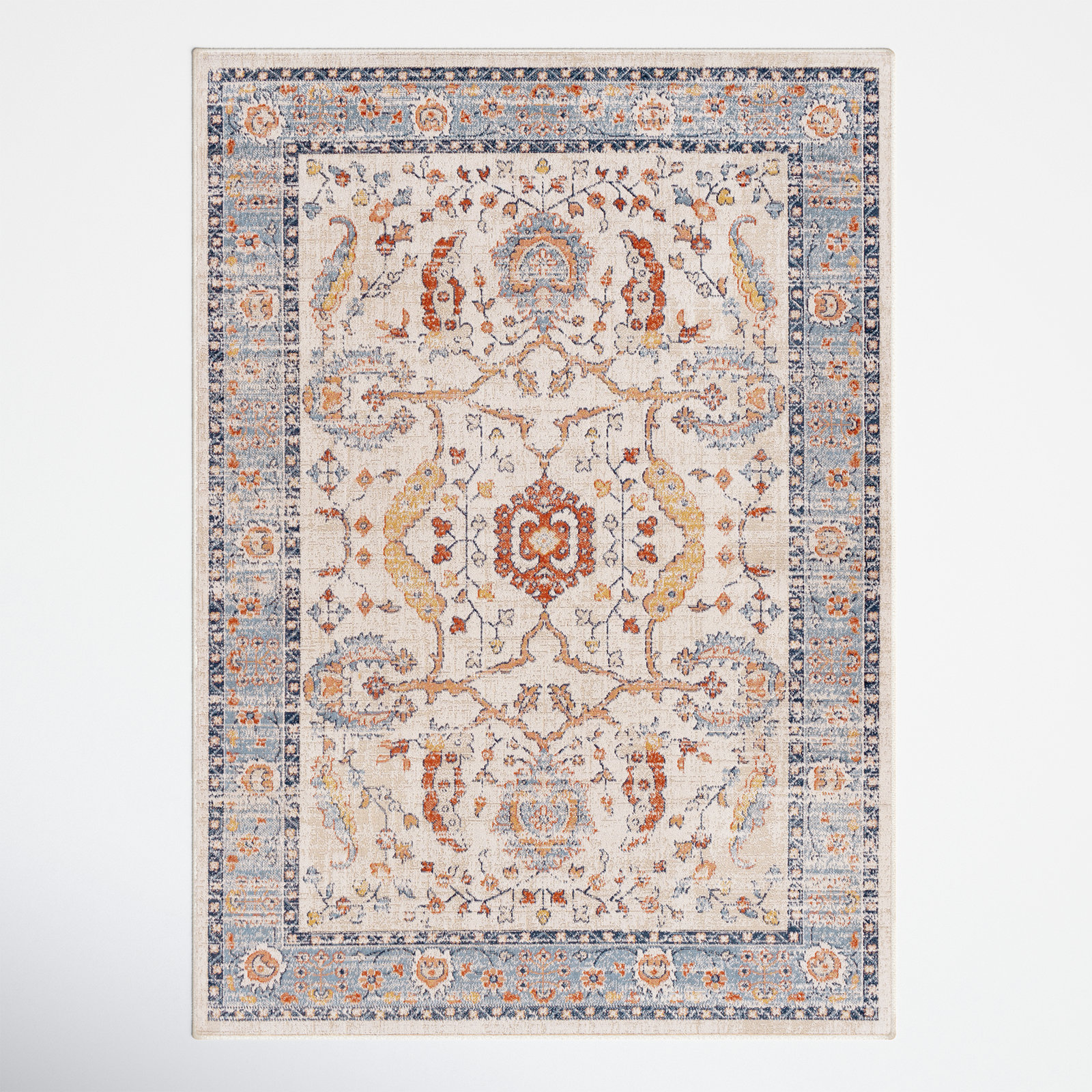 Joss & Main Robert Oriental Brick Red/Navy/Light Beige Indoor/Outdoor ...