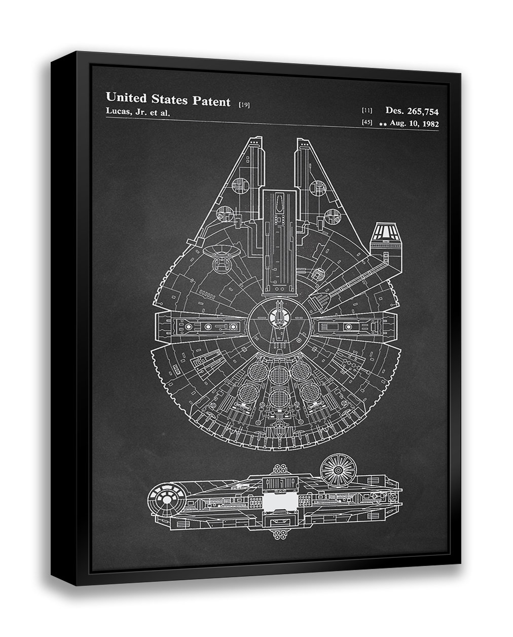ATX Art Group LLC Star Wars Millennium Falcon Patent- Chalkboard by ...