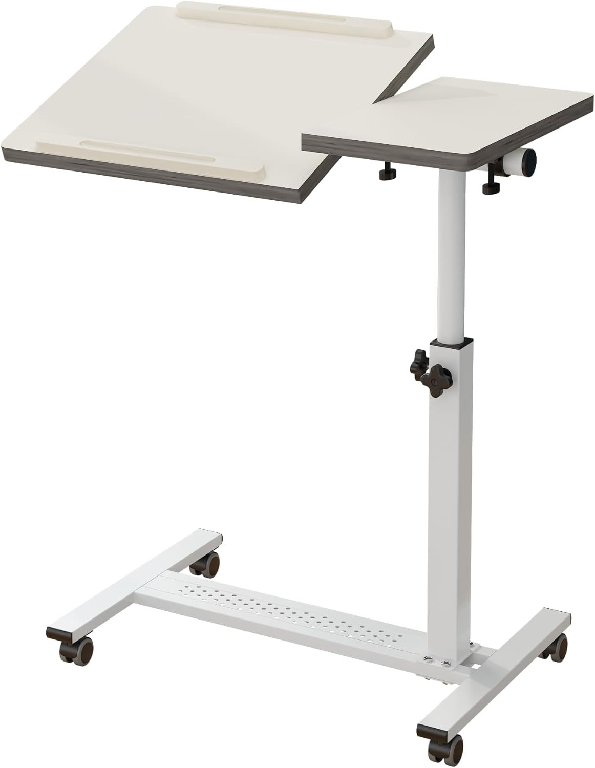 Inbox Zero Over Bed Table With Wheels Adjustable | Rolling Laptop Table ...