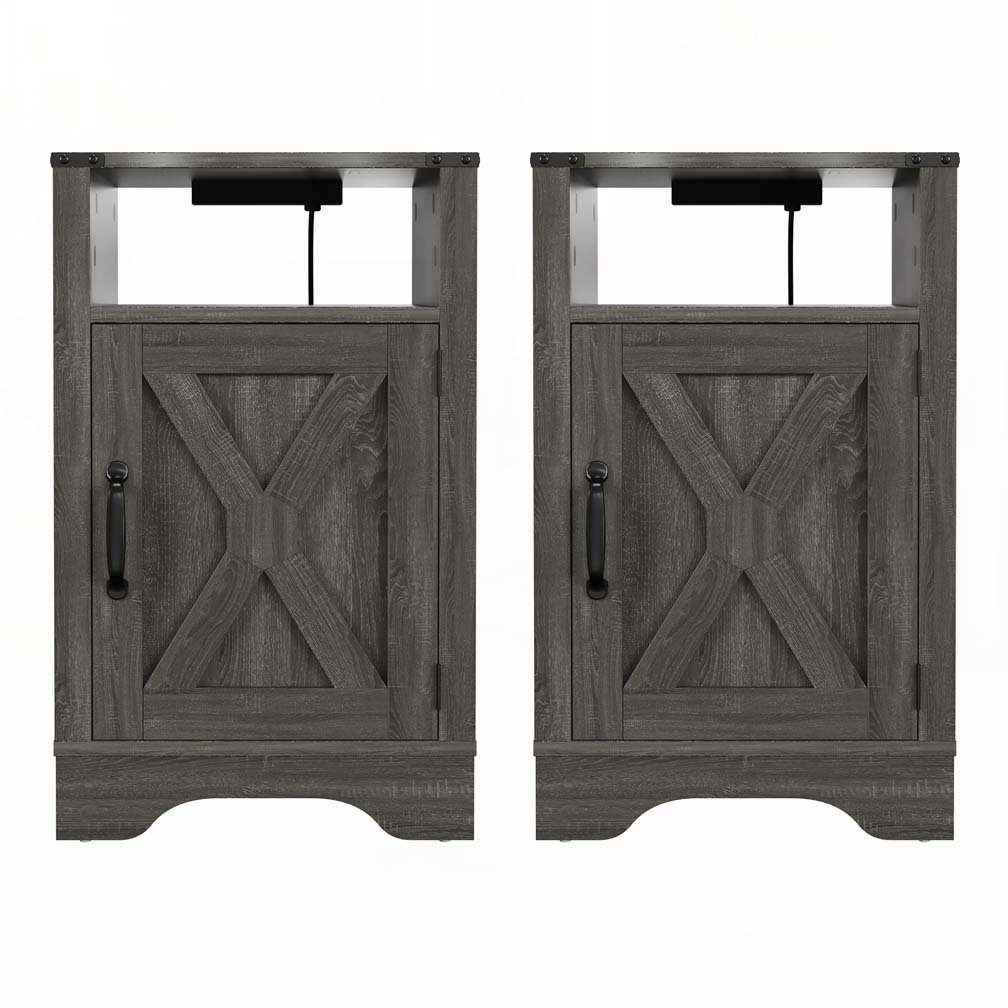 Gracie Oaks Farmhouse Side Table, Wooden Rustic End Table, Side Table ...