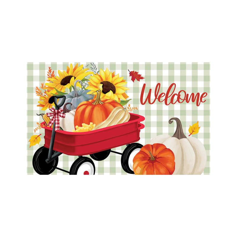 Ophelia & Co. Wagon Filled Pumpkin Estate Sassafras Switch Mat | Wayfair