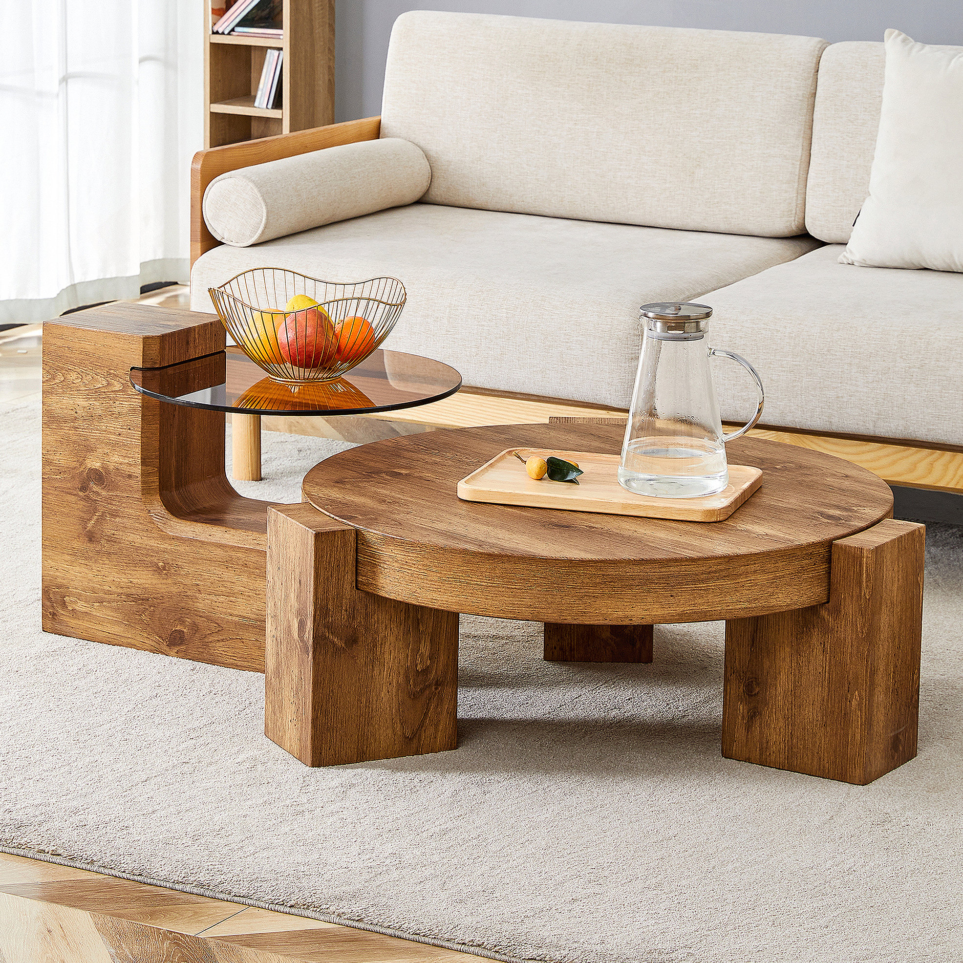 Latitude Run® The detachable double-decker coffee table, the stylish ...