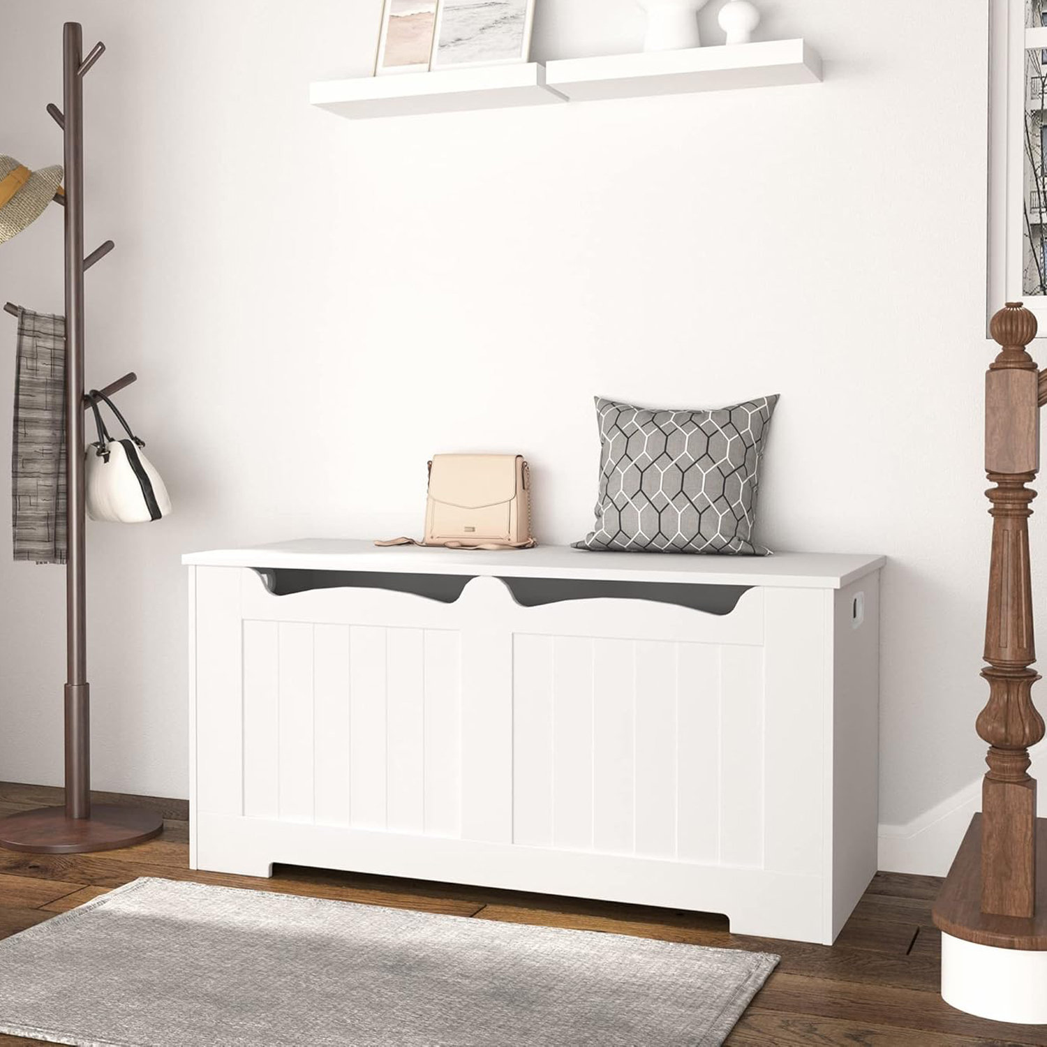 Rosalind Wheeler Shoe Storage Trunk with 2 Safety Hinges, 39.4" Lift ...